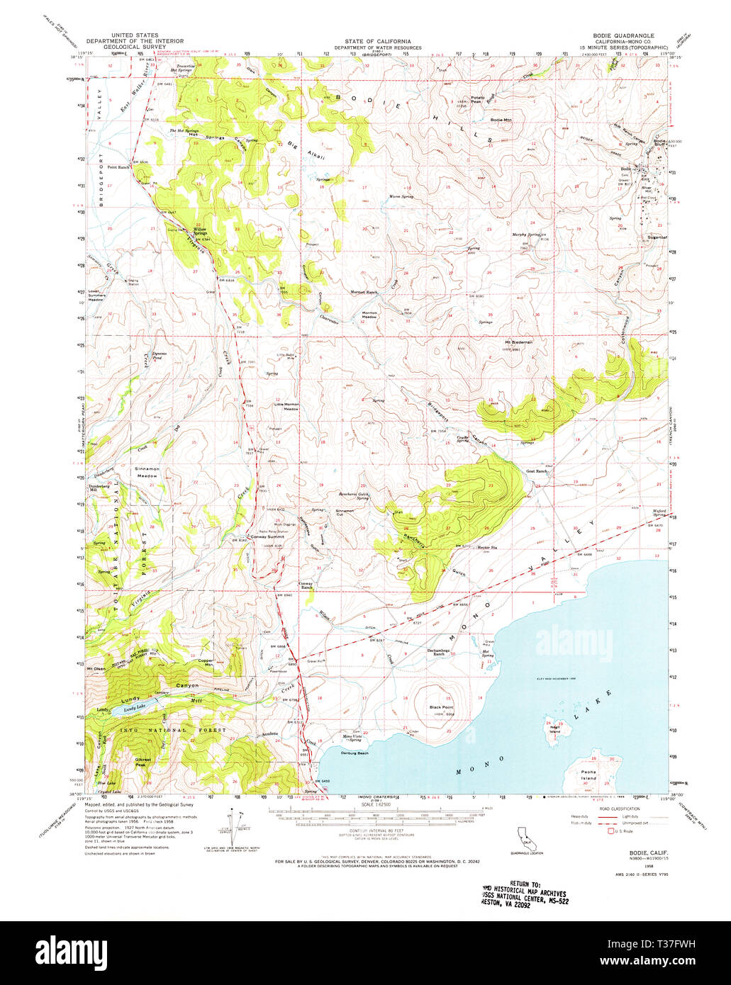 Bodie california map Cut Out Stock Images & Pictures - Alamy