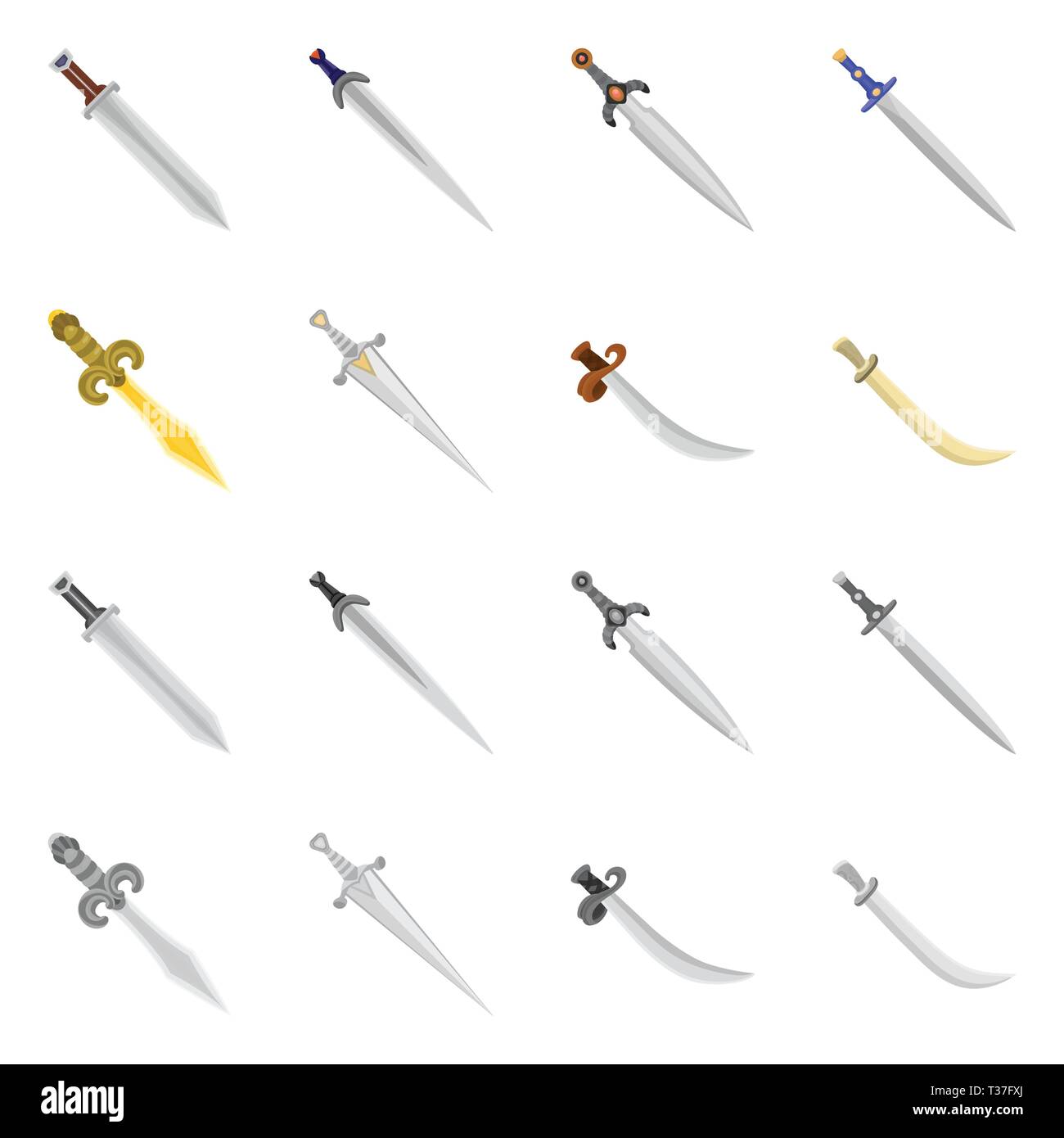 Vector design of game and armor sign. Collection of game and blade ...