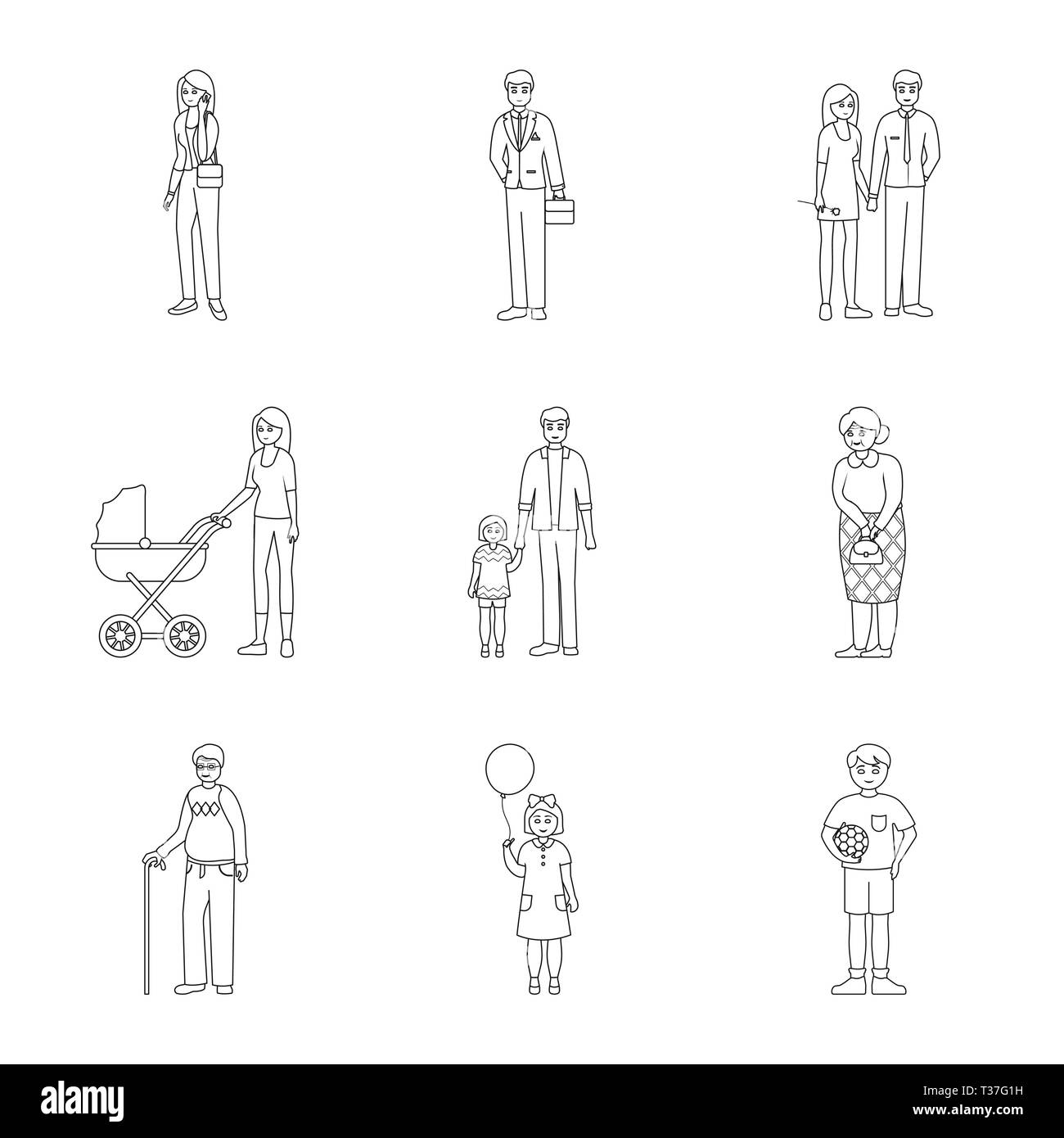 Vector design of happy and character logo. Collection of happy and ...