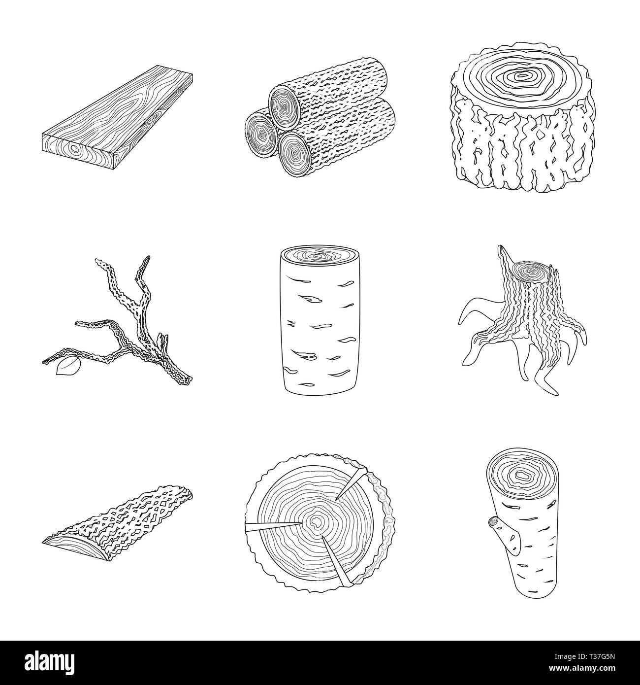 Vector design of signboard and wood symbol. Set of signboard and wooden ...