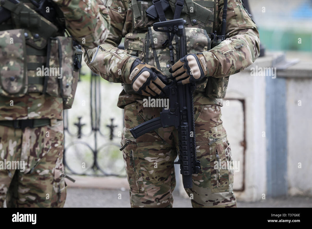 Bucharest, Romania - April 7, 2019: Romanian special forces soldiers ...