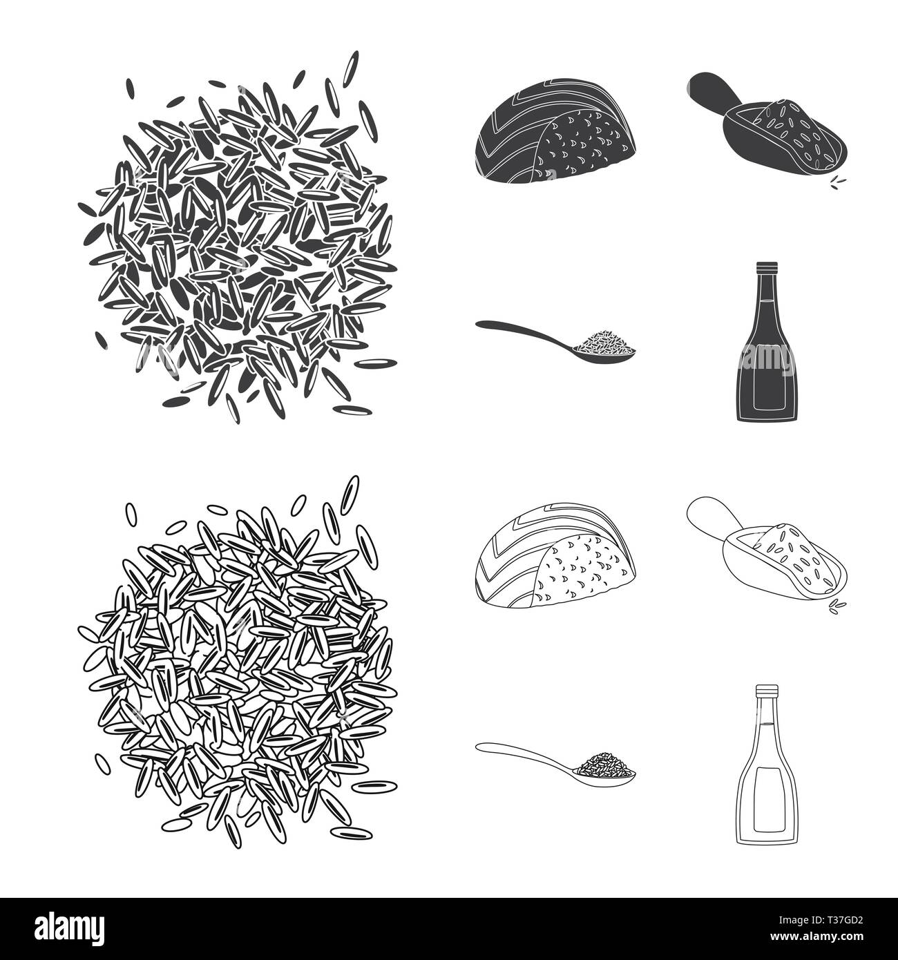 Vector illustration of crop and ecological symbol. Collection of crop ...