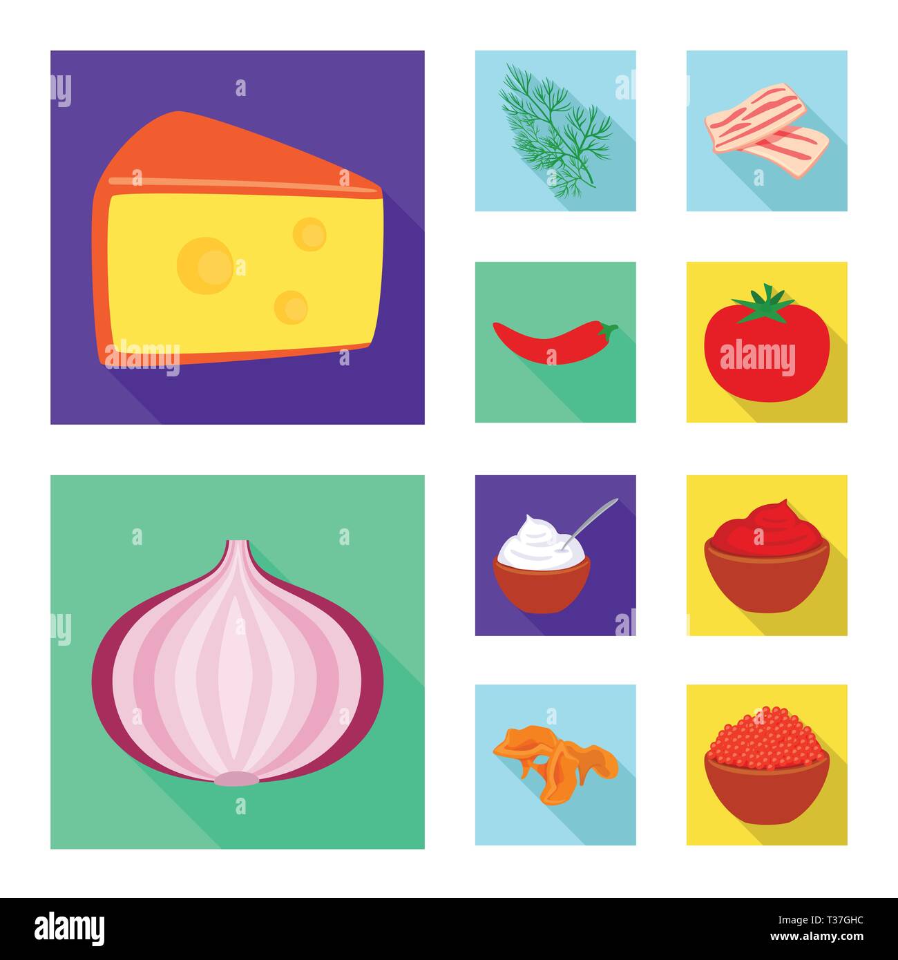 Vector illustration of taste and product logo. Collection of taste and ...