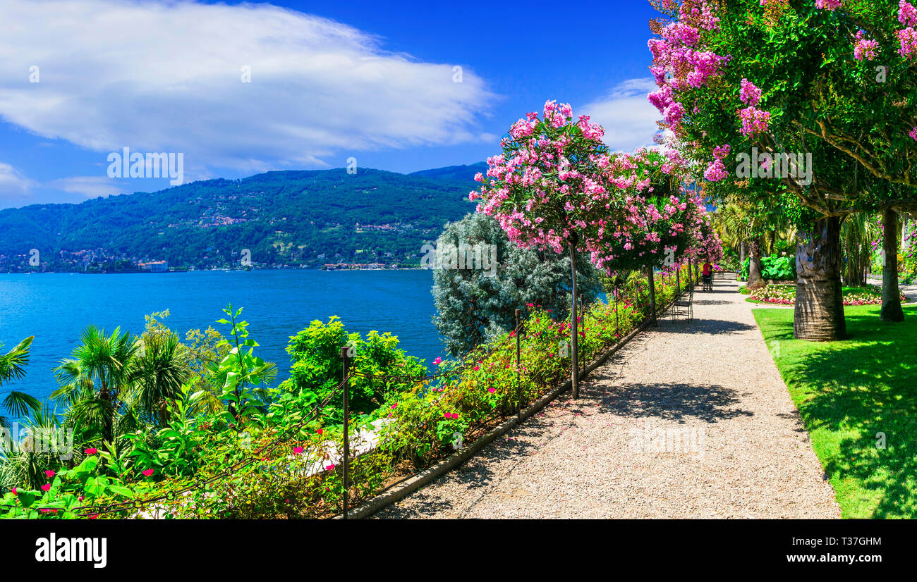 Beautiful Lago Maggiore,view with garden,Isola Madre,North Italy Stock ...