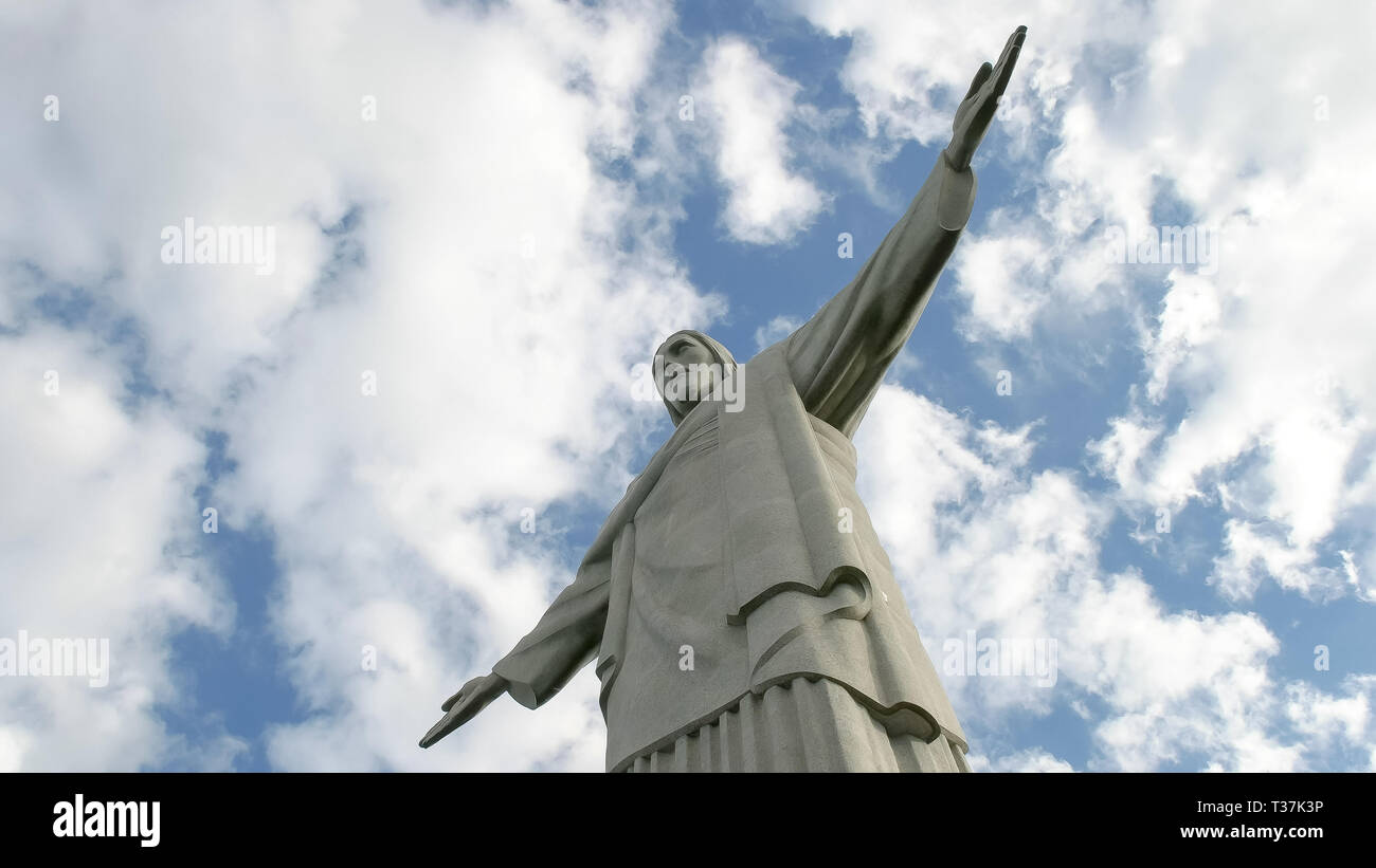 RIO DE JANEIRO, BRAZIL- 26, MAY, 2016: side on view of christ the ...