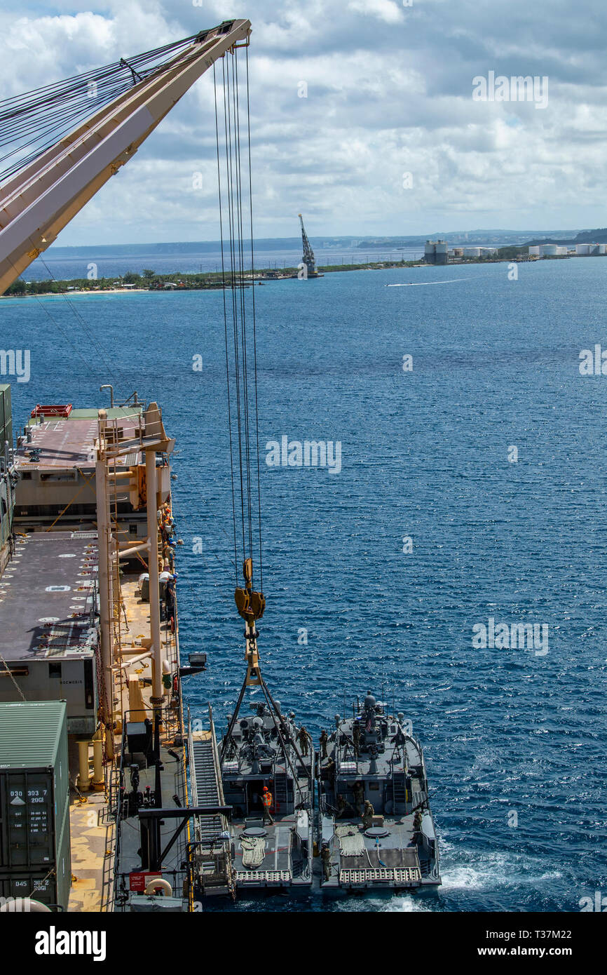 190404-N-TP834-1046 SANTA RITA, Guam (April 4, 2019) Sailors assigned ...