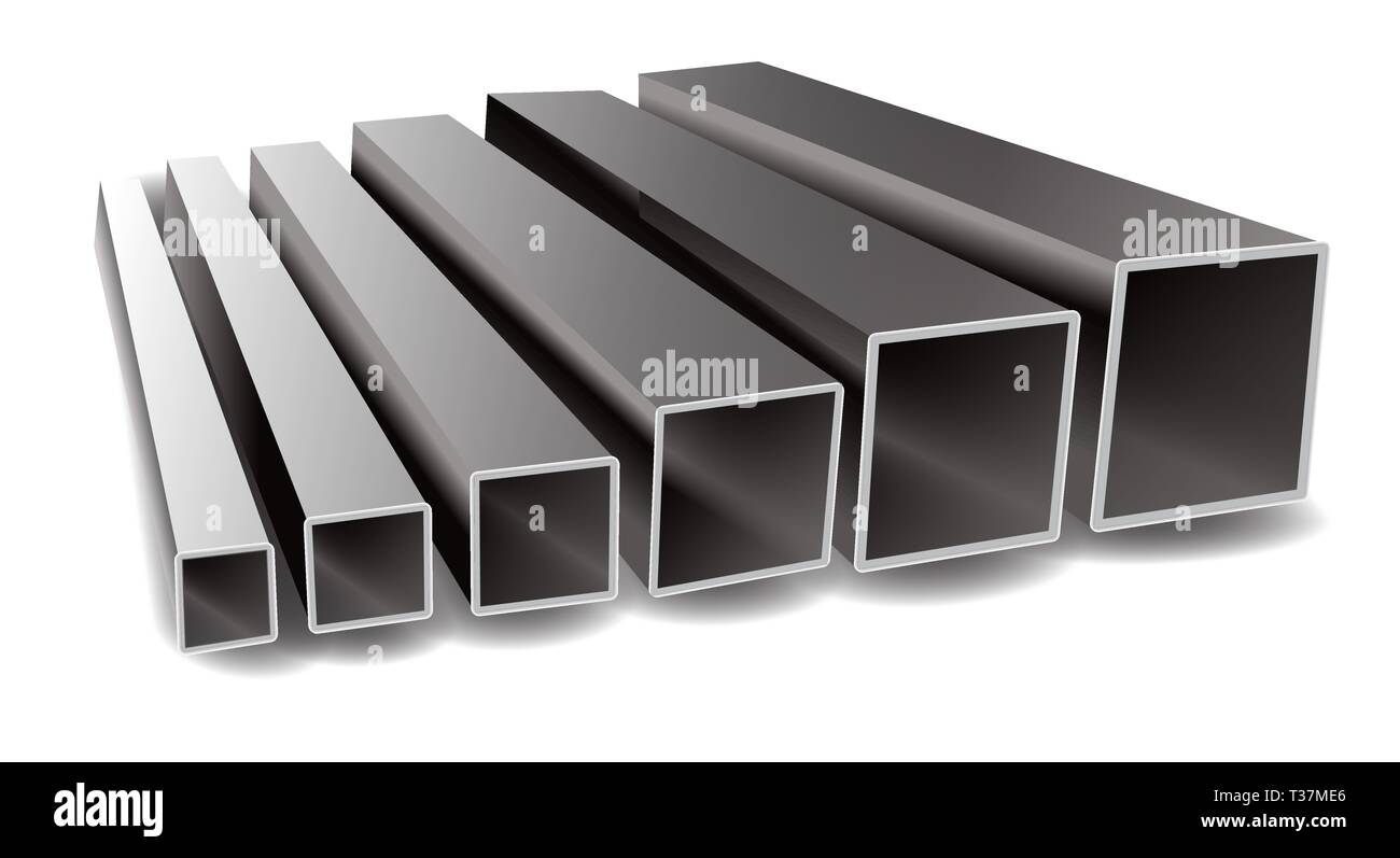 Vector illustration of iron square tubes Stock Vector Image & Art - Alamy