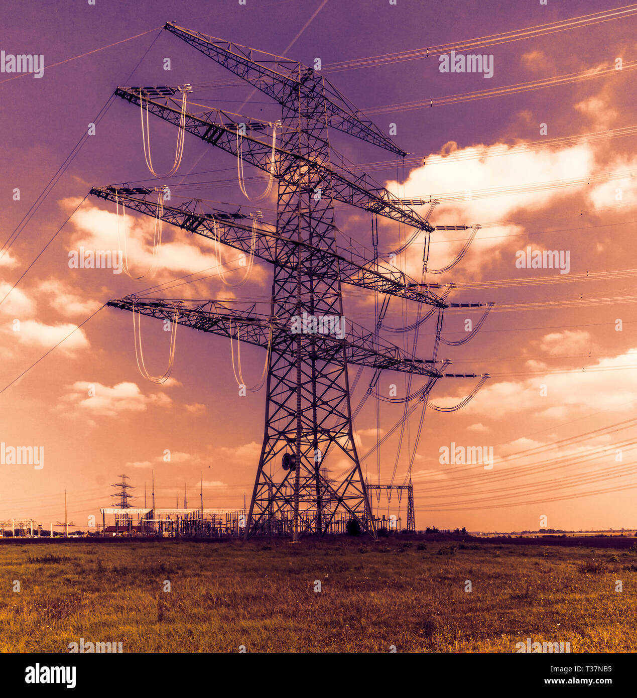 Electric Power Pole Stock Photo - Alamy