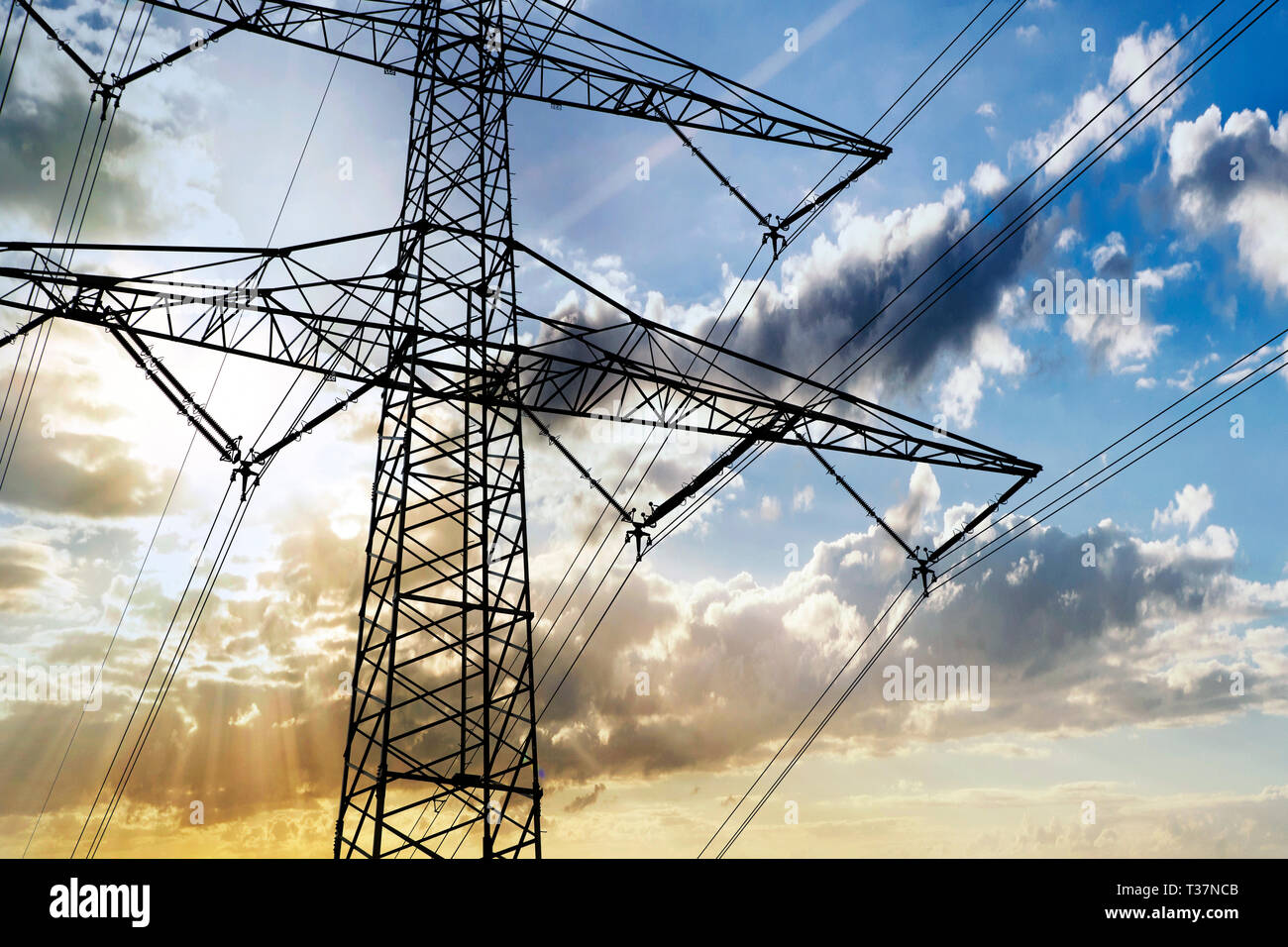 Electric power pole Stock Photo - Alamy