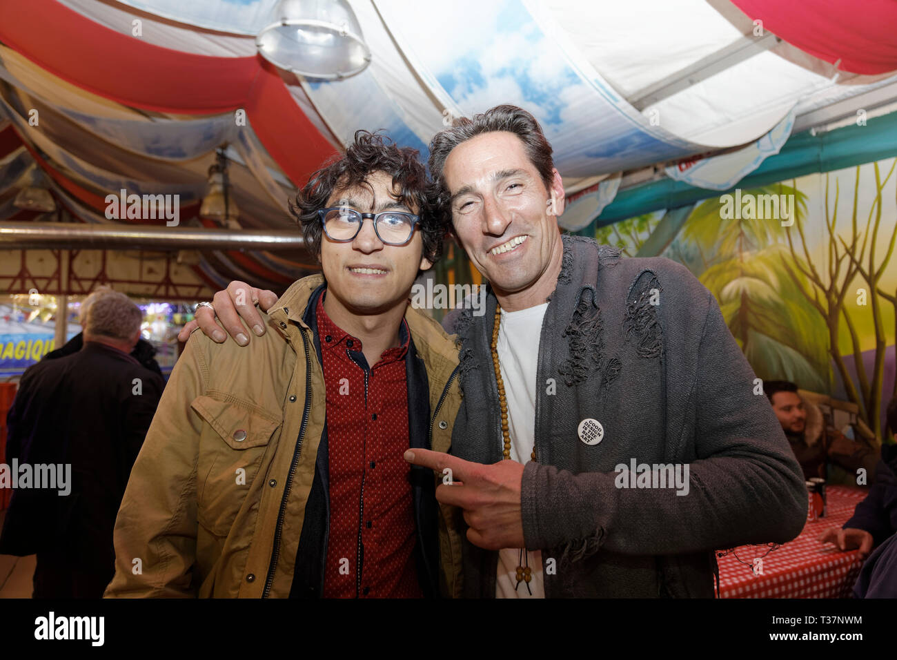 Paris, France, 5th April 2019.Jeremy Julien (R) and Vincent Vinel ...
