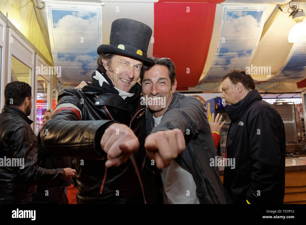 Paris, France, 5th April 2019. Frederic Julien Design (R) and Pascal ...