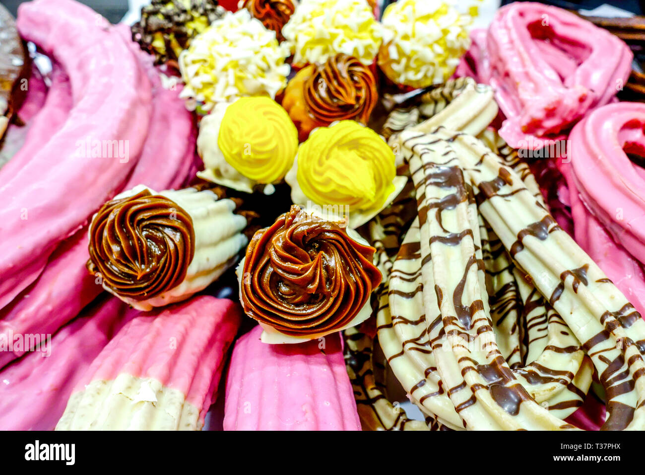 Colorful churros Spain Spanish sweets Spain churros Spanish food Stock ...