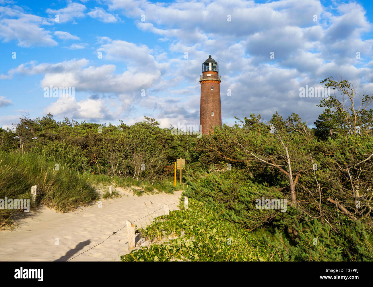 West beach of Prerow and lighthouse Stock Photo - Alamy