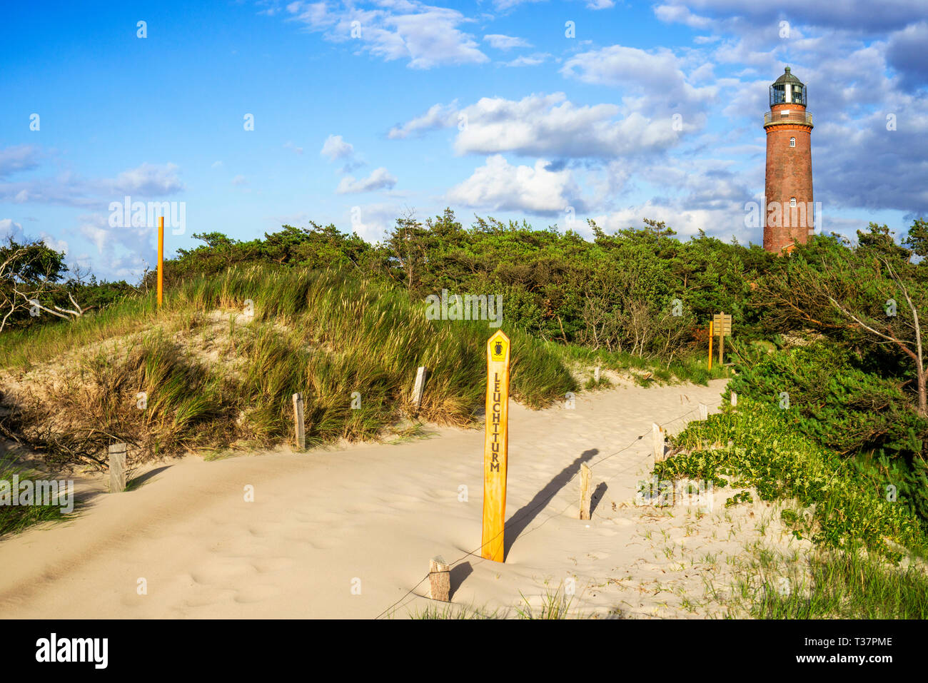 West beach of Prerow and lighthouse Stock Photo - Alamy