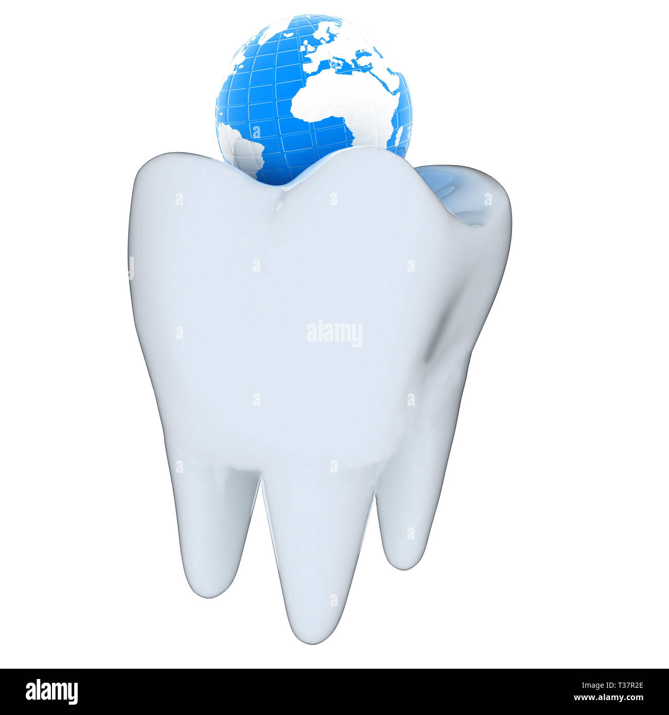 Tooth and Earth. 3d illustration Stock Photo - Alamy