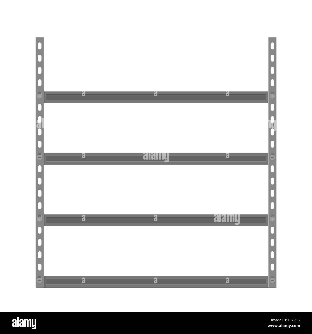 Empty metallic storage shelves. Storage Flat design. Storage Vector ...