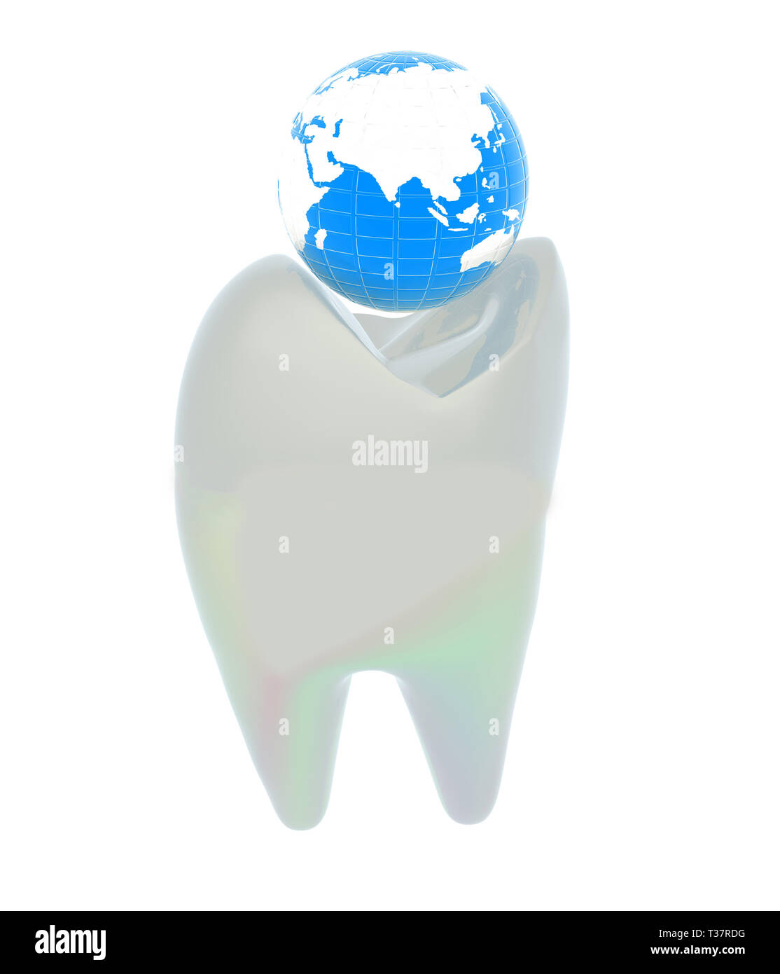 Tooth and Earth. 3d illustration Stock Photo - Alamy