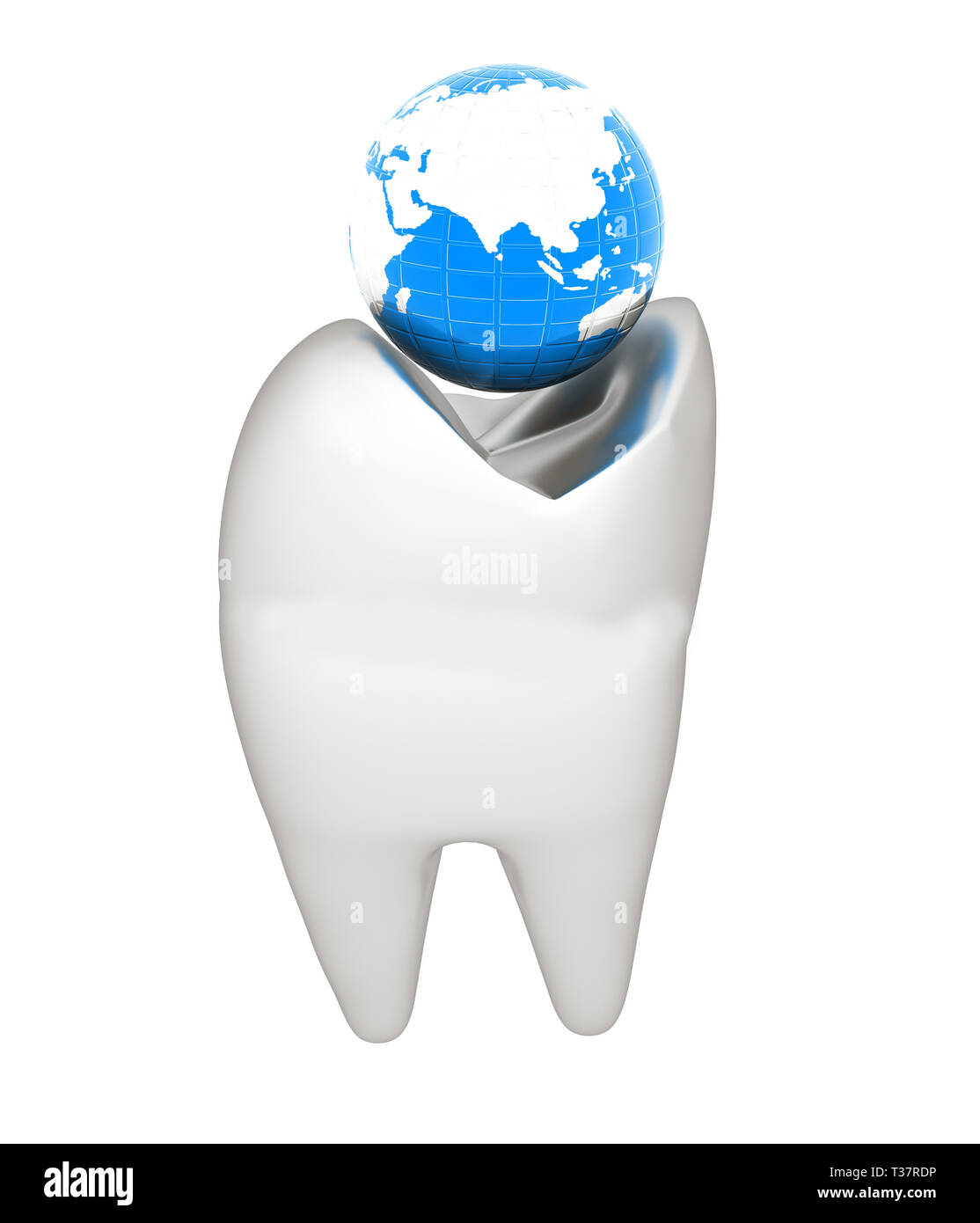 Tooth and Earth. 3d illustration Stock Photo - Alamy