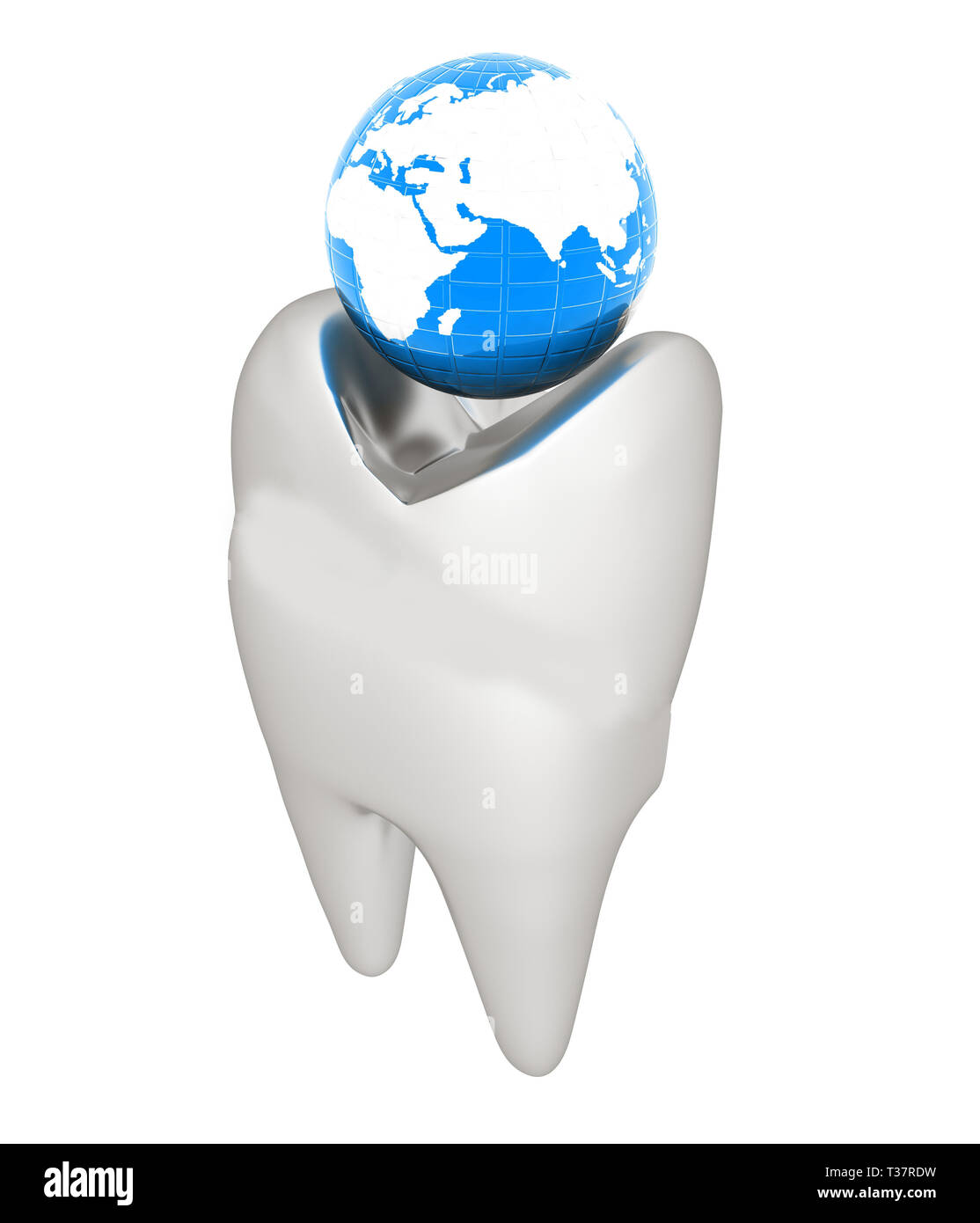 Tooth and Earth. 3d illustration Stock Photo - Alamy