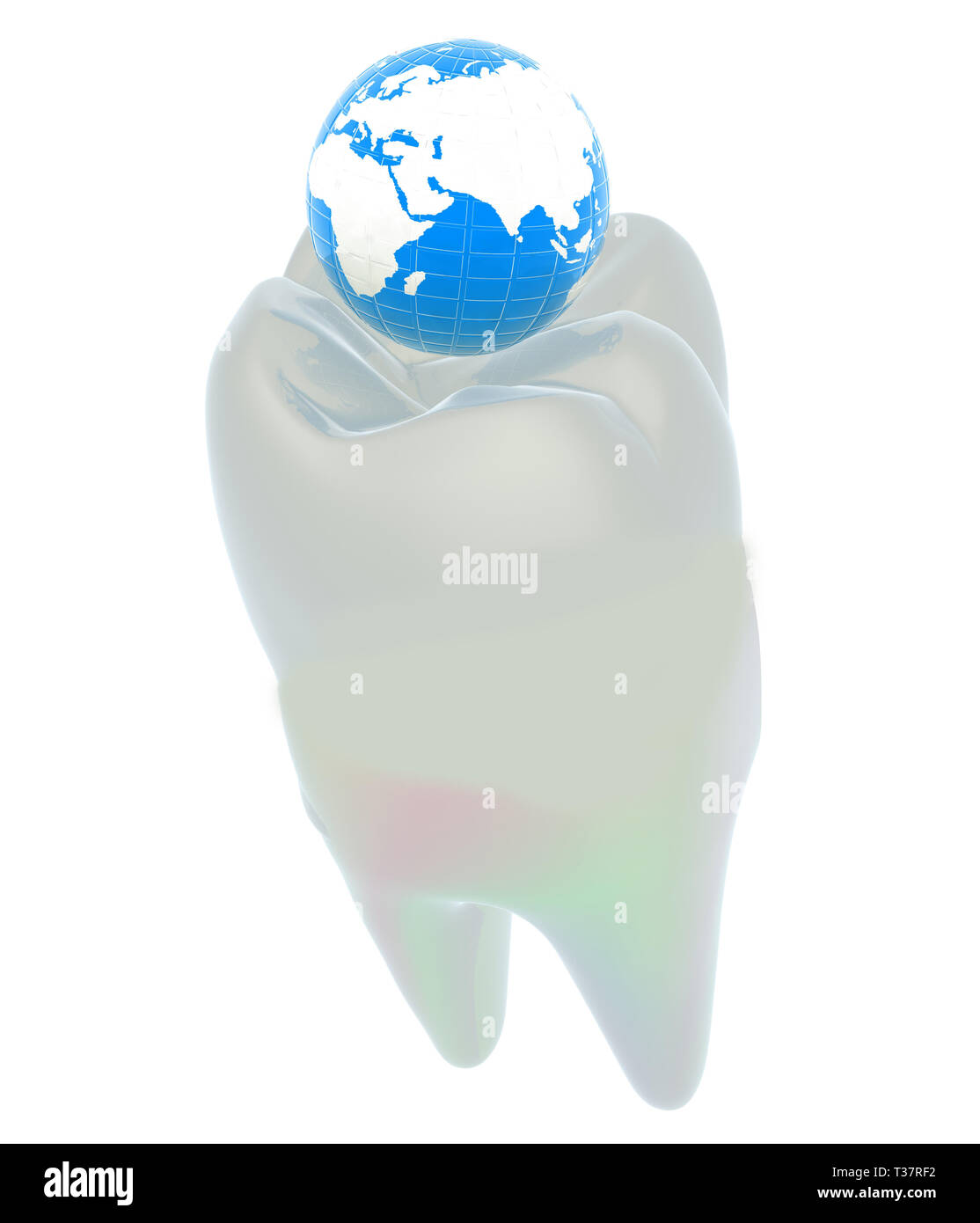 Tooth and Earth. 3d illustration Stock Photo - Alamy