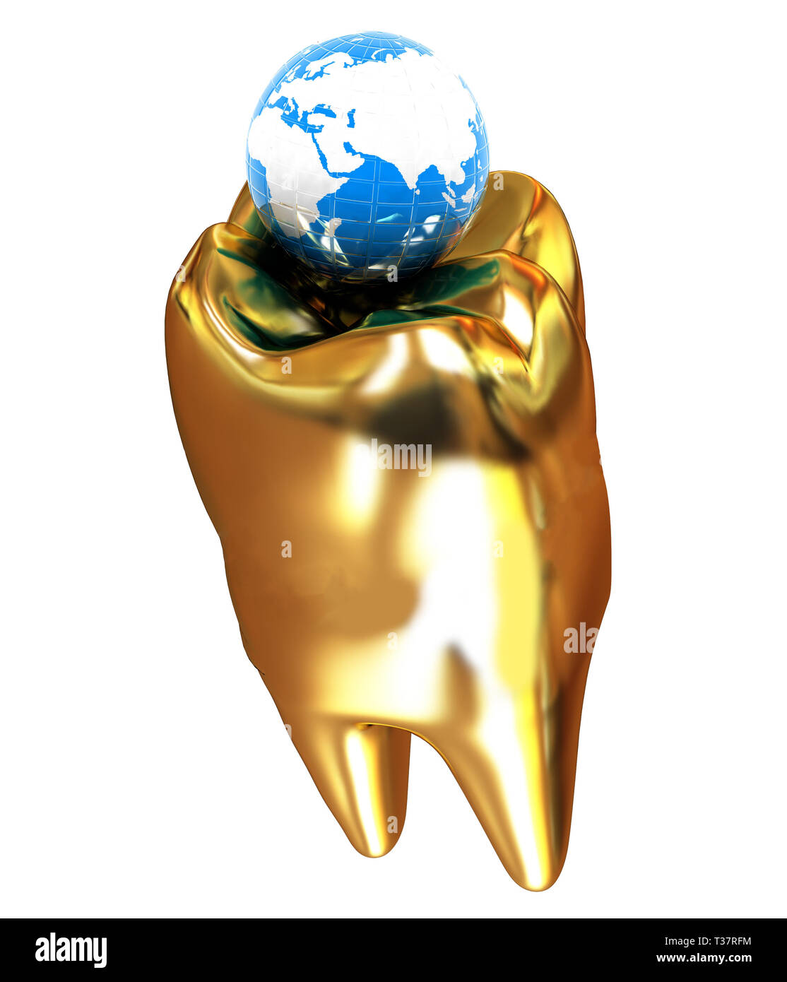Tooth and Earth. 3d illustration Stock Photo - Alamy