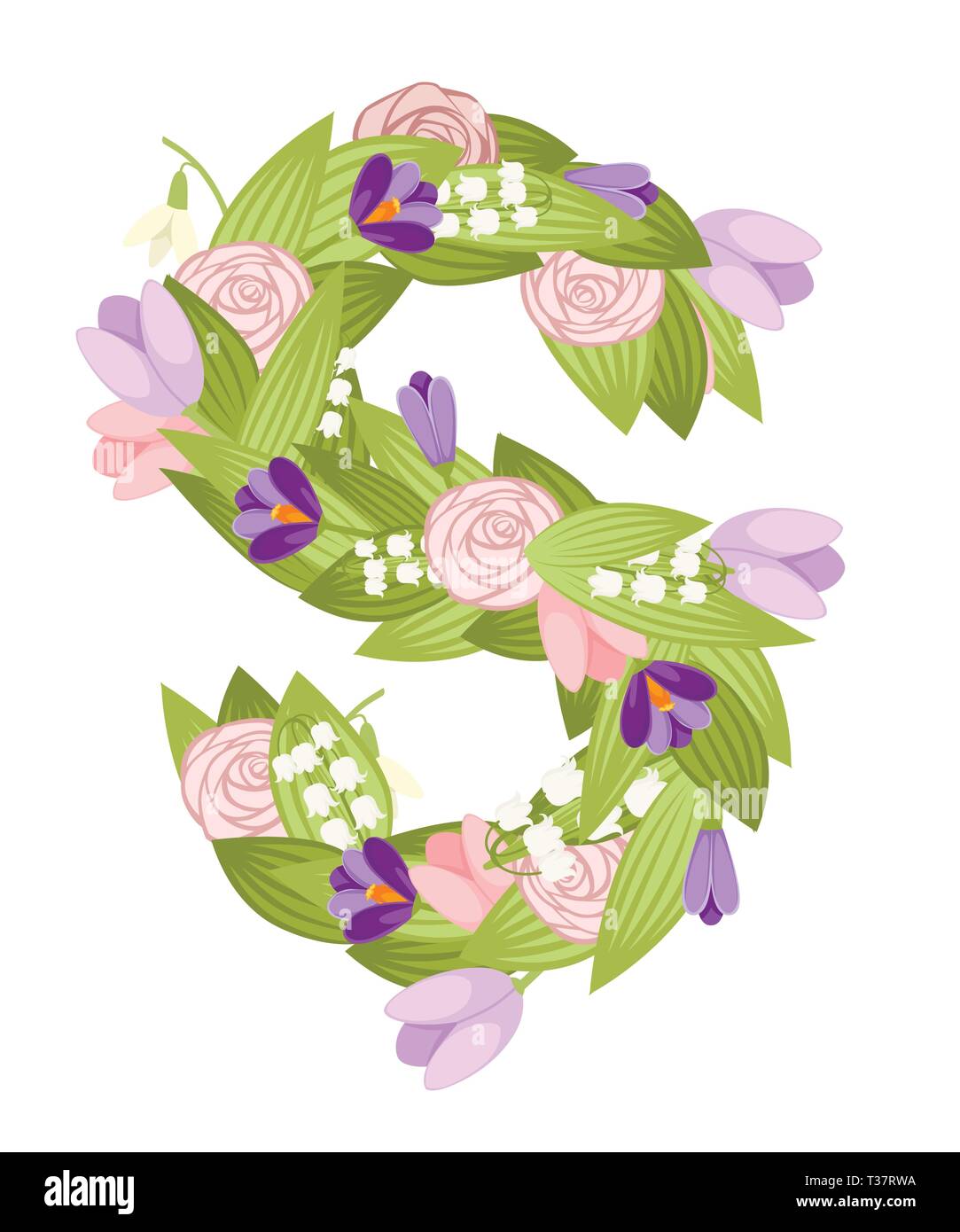 Floral Font Letter S Stock Photos & Floral Font Letter S Stock Images ...