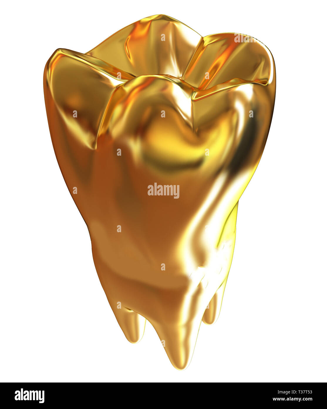 Gold tooth. 3d illustration Stock Photo - Alamy