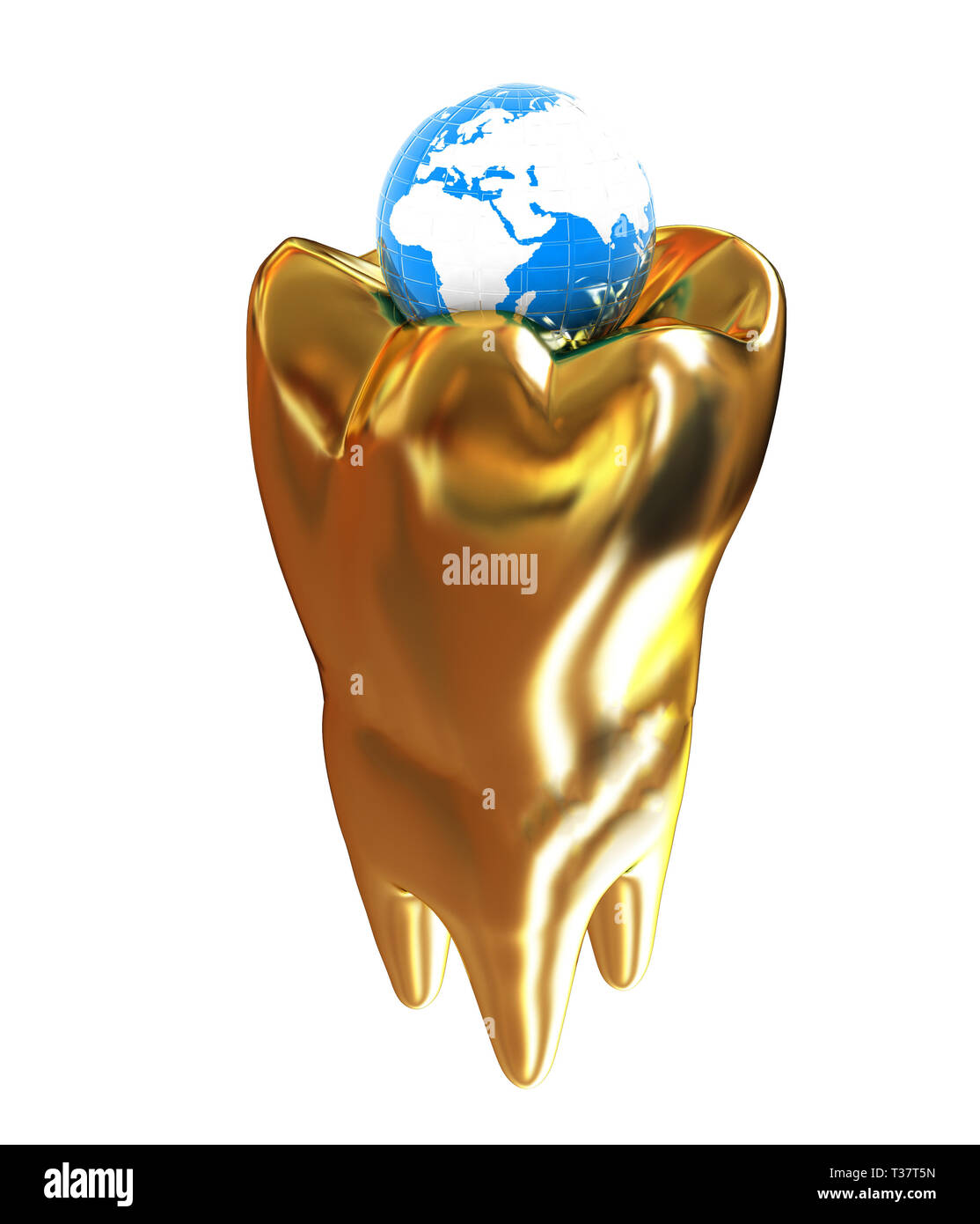 Tooth and Earth. 3d illustration Stock Photo - Alamy