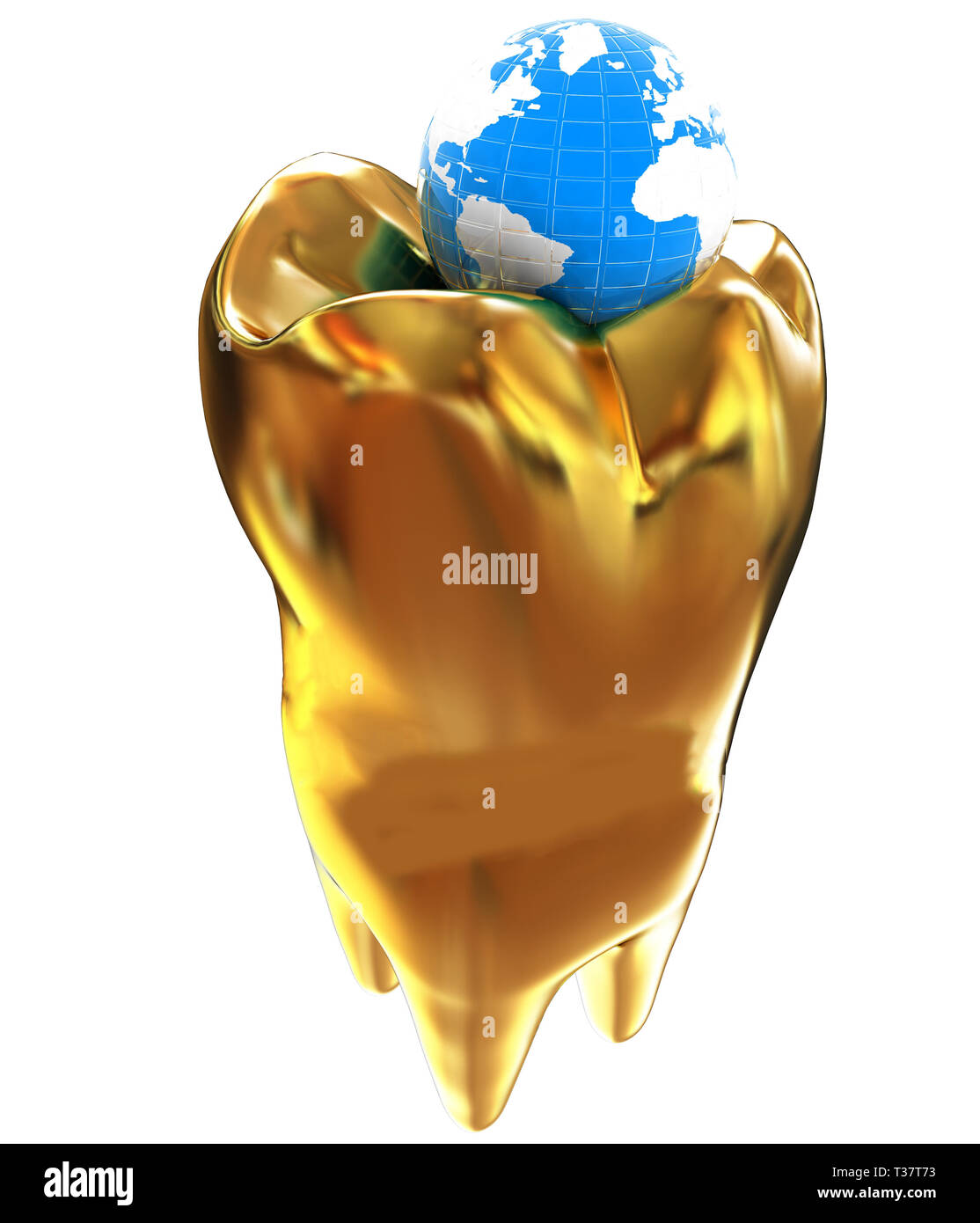 Tooth and Earth. 3d illustration Stock Photo - Alamy