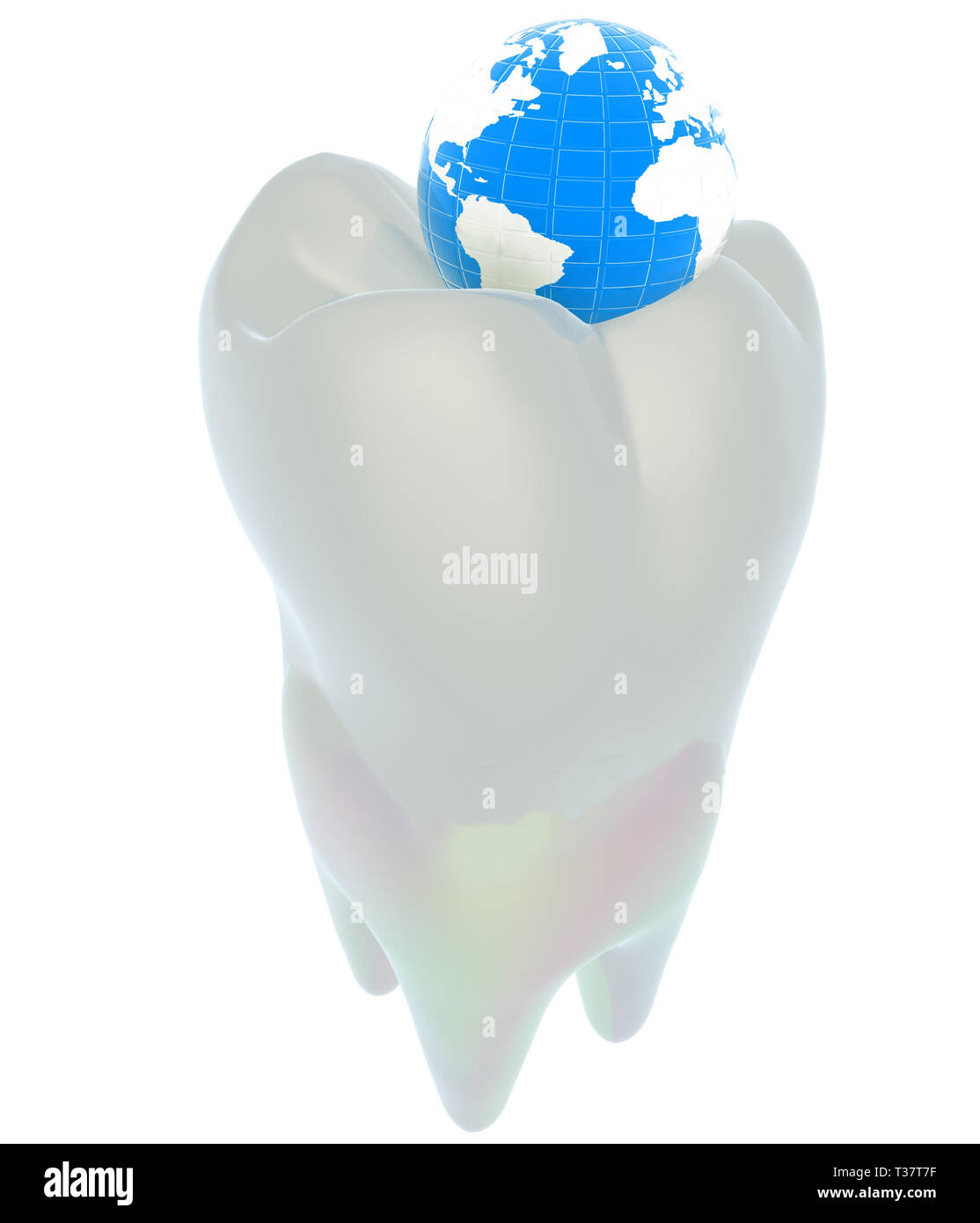 Tooth and Earth. 3d illustration Stock Photo - Alamy