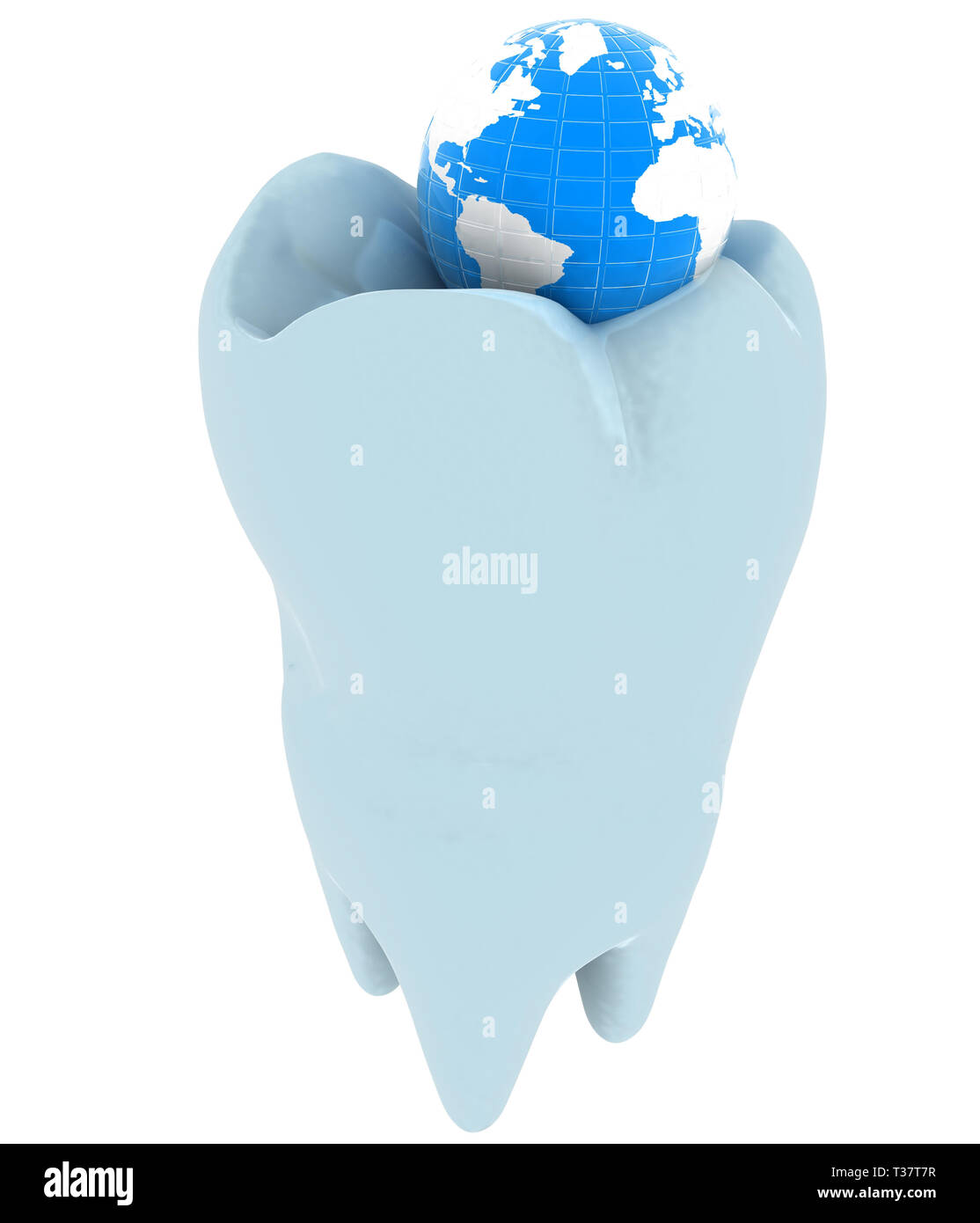 Tooth and Earth. 3d illustration Stock Photo - Alamy