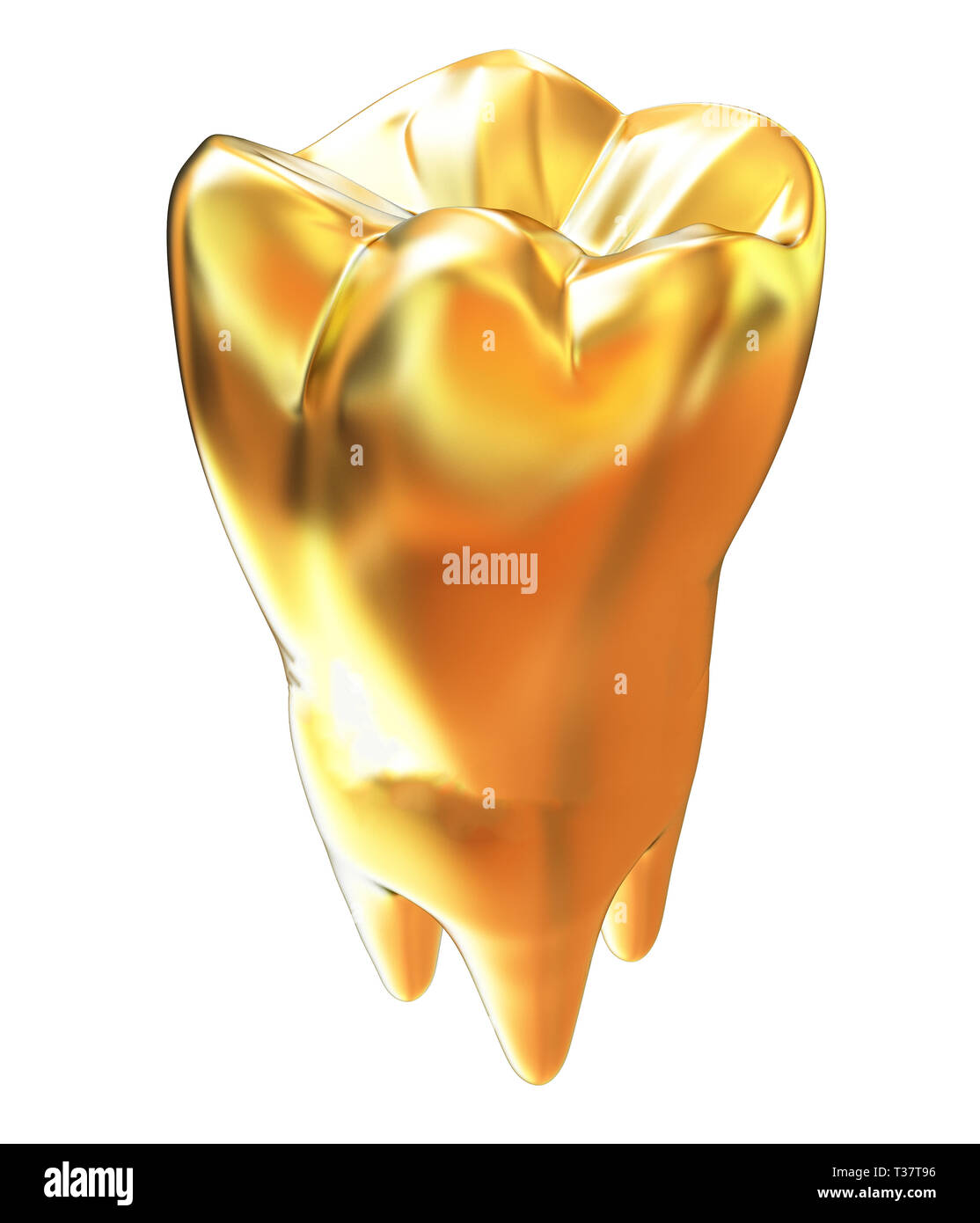 Gold tooth. 3d illustration Stock Photo - Alamy