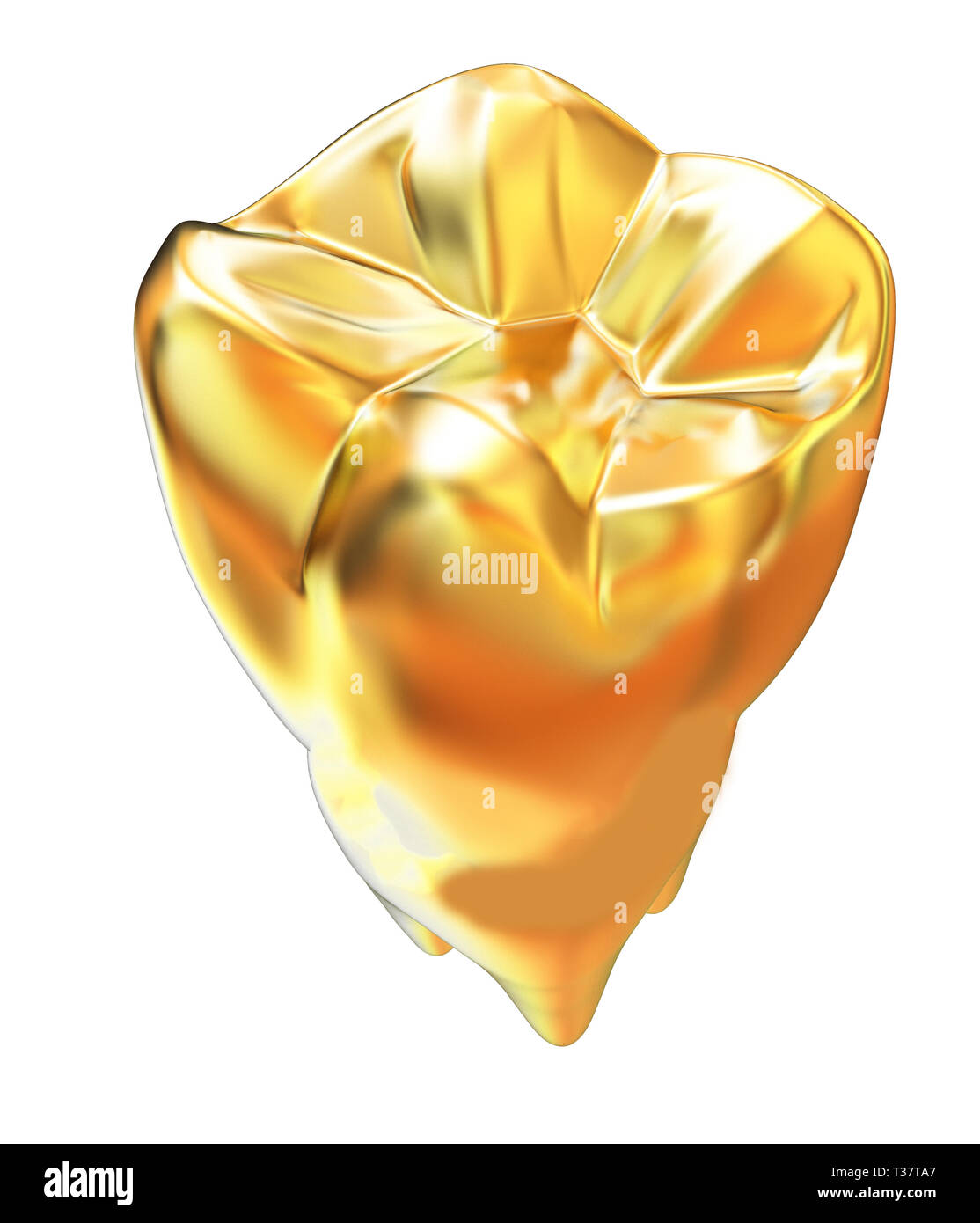 Gold tooth. 3d illustration Stock Photo - Alamy