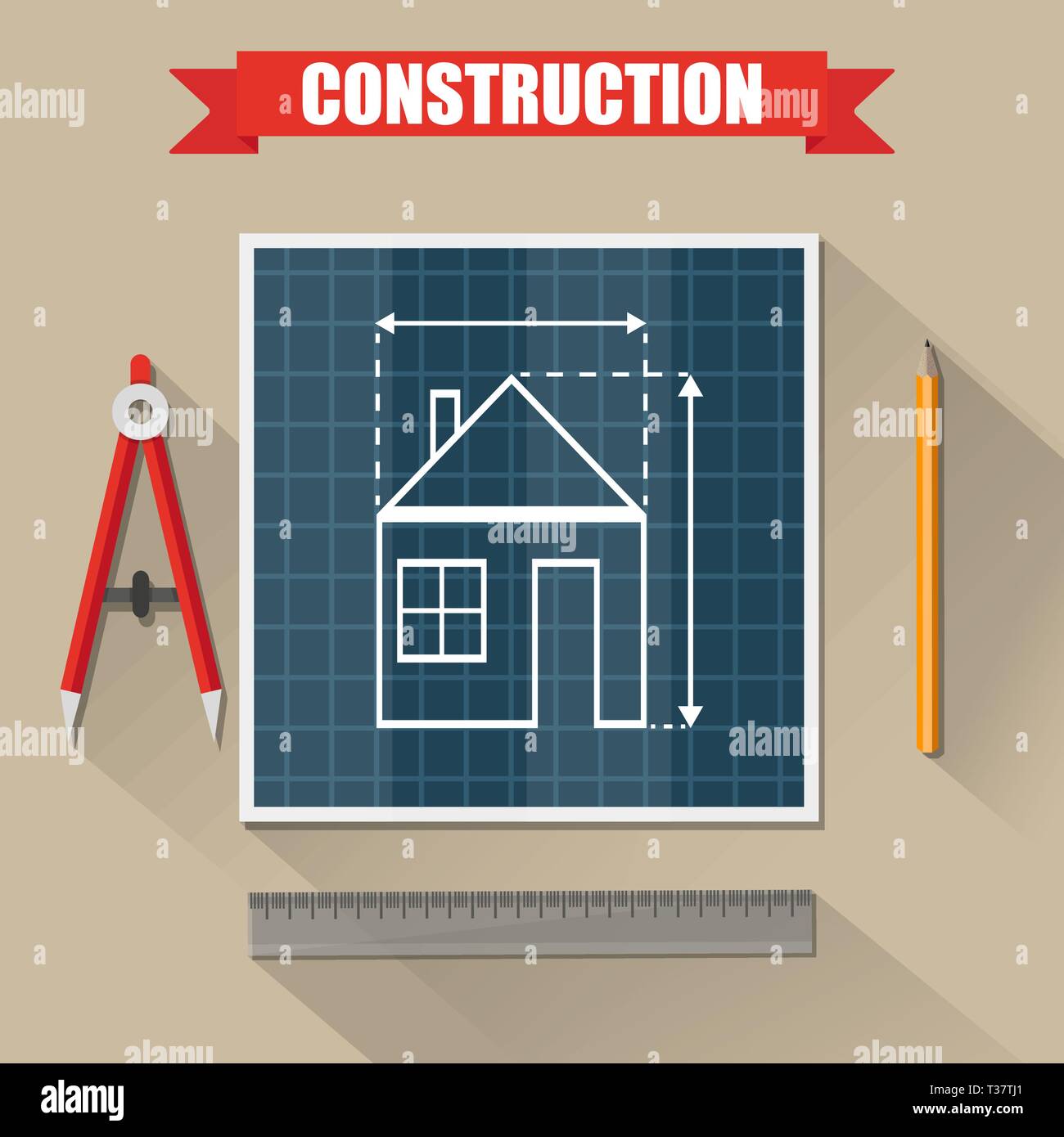 Architectural project. Construction. Building and planning. Engineer ...