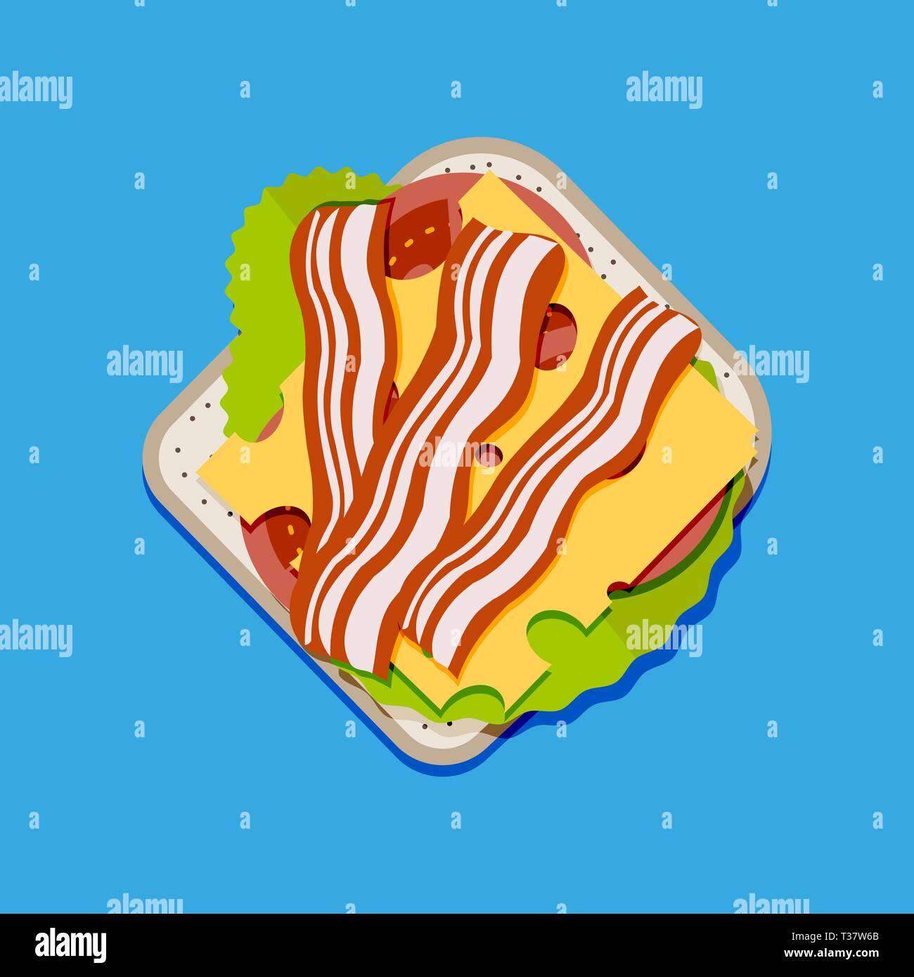 Top view delicious ham Stock Vector Images - Alamy