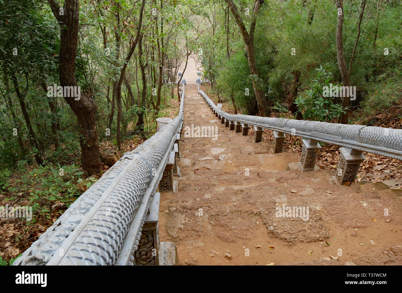 Battambang, Cambodia. The staircase at Phnom Banan; part way up ...