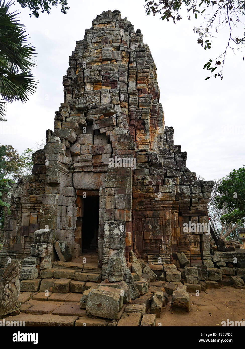 Battambang, Cambodia. One of the crumbling towers of Prasat Banan at ...