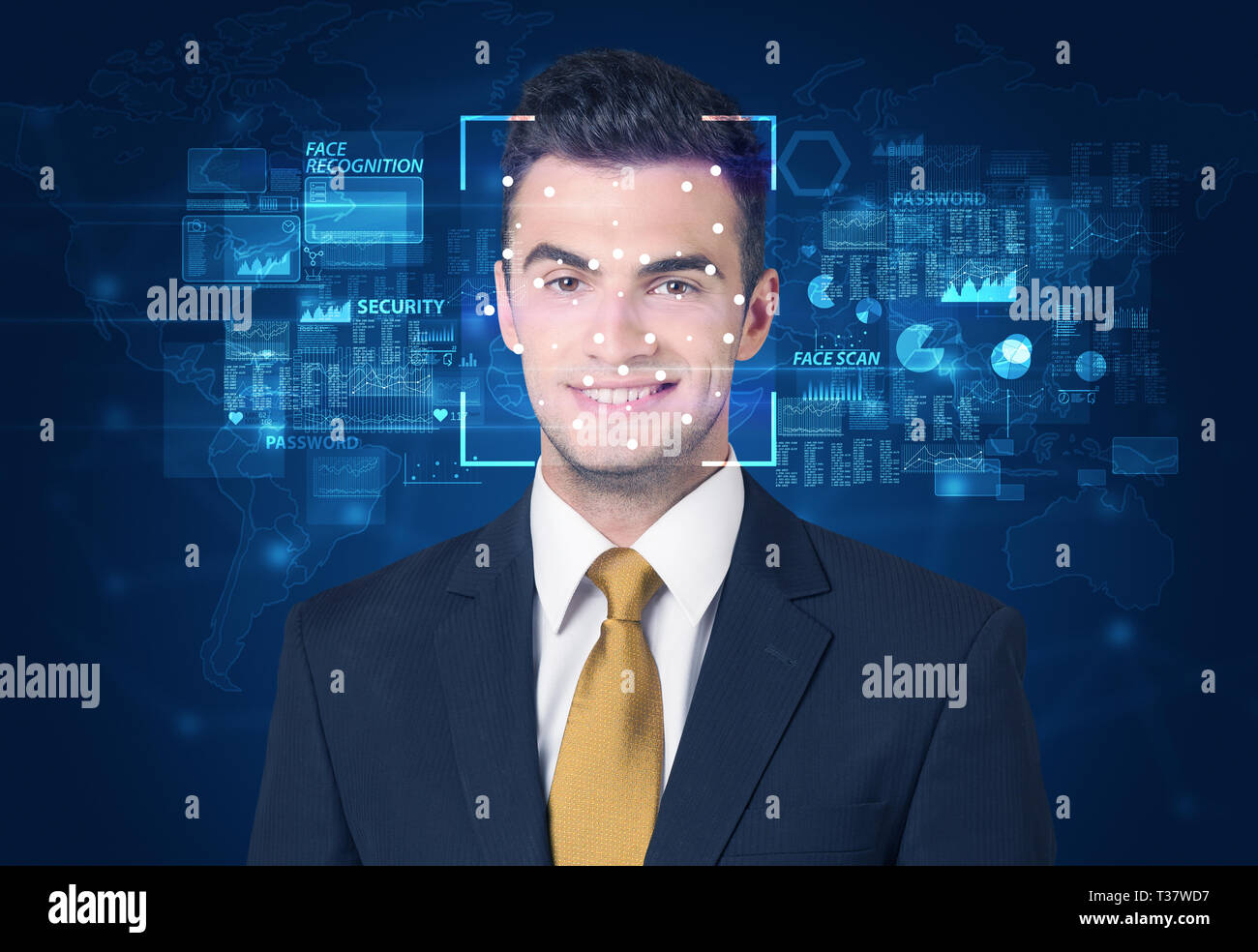 Digital Face Recognition System concept Stock Photo - Alamy