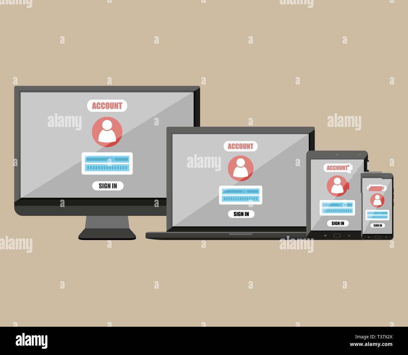 Login screen, signup screen, sign in screen, register screen ...