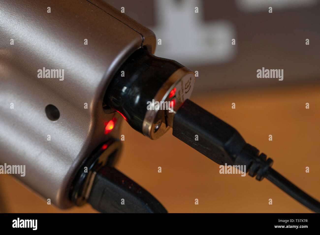 close up of usb connection to 12v cigar socket Stock Photo - Alamy