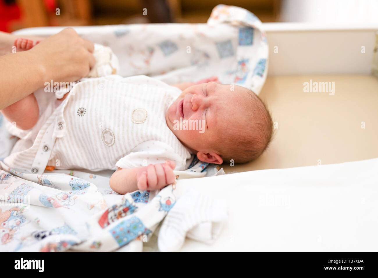 Newborn baby. Little child in medicine hospital. Medical health care ...