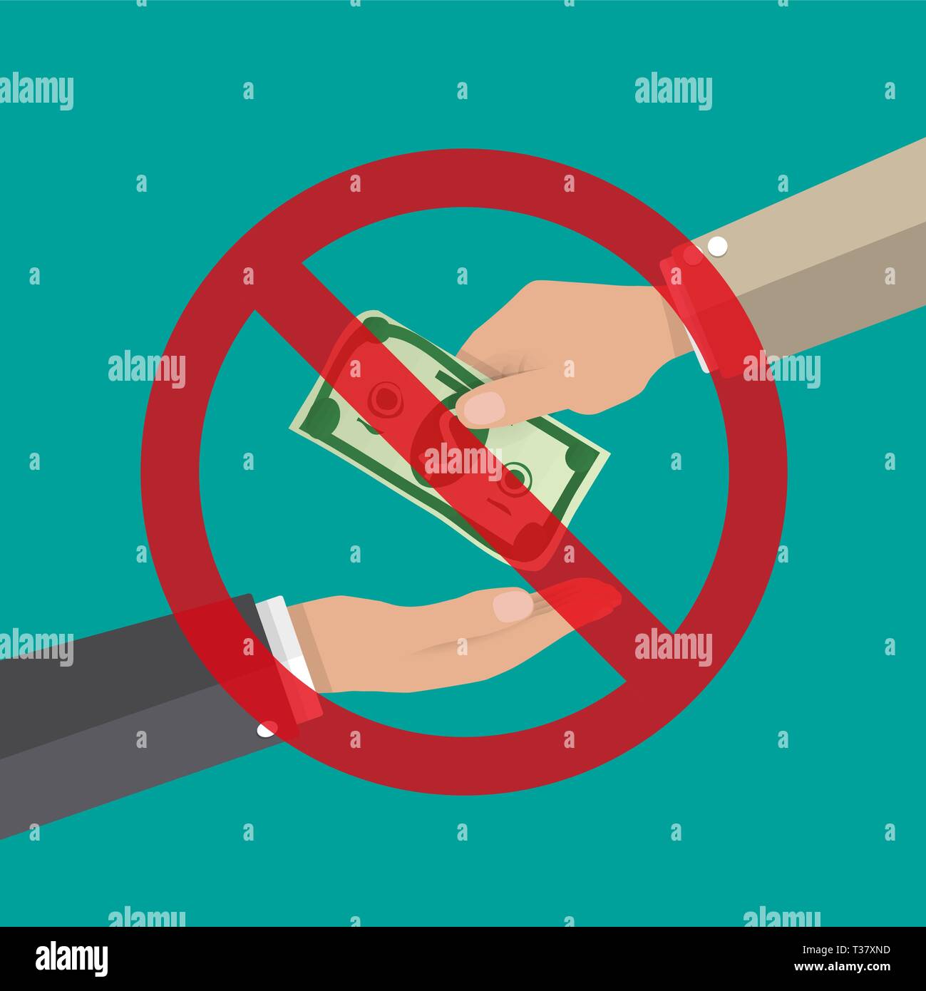 hand giving money to other hand. anti Corruption concept. vector ...