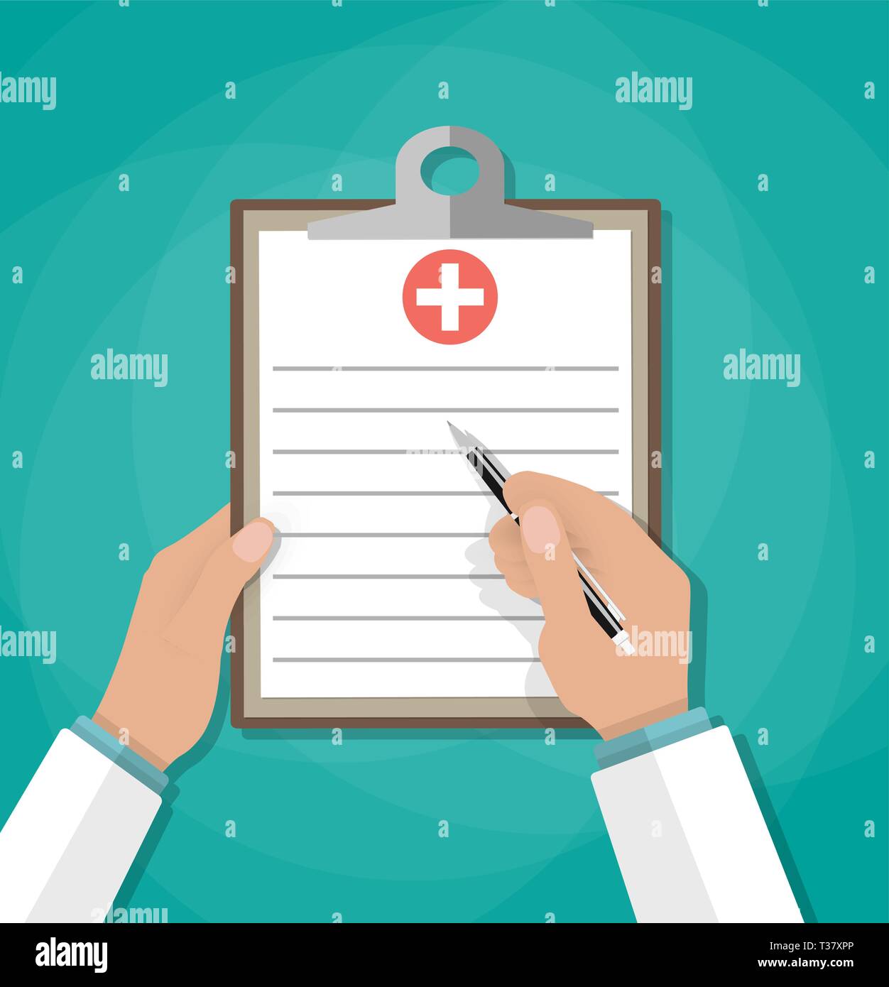 Doctor writing clinical notes Stock Vector Images - Alamy