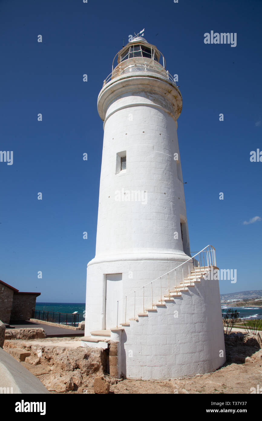 Lighthouse at Paphos point , Cyprus Stock Photo - Alamy
