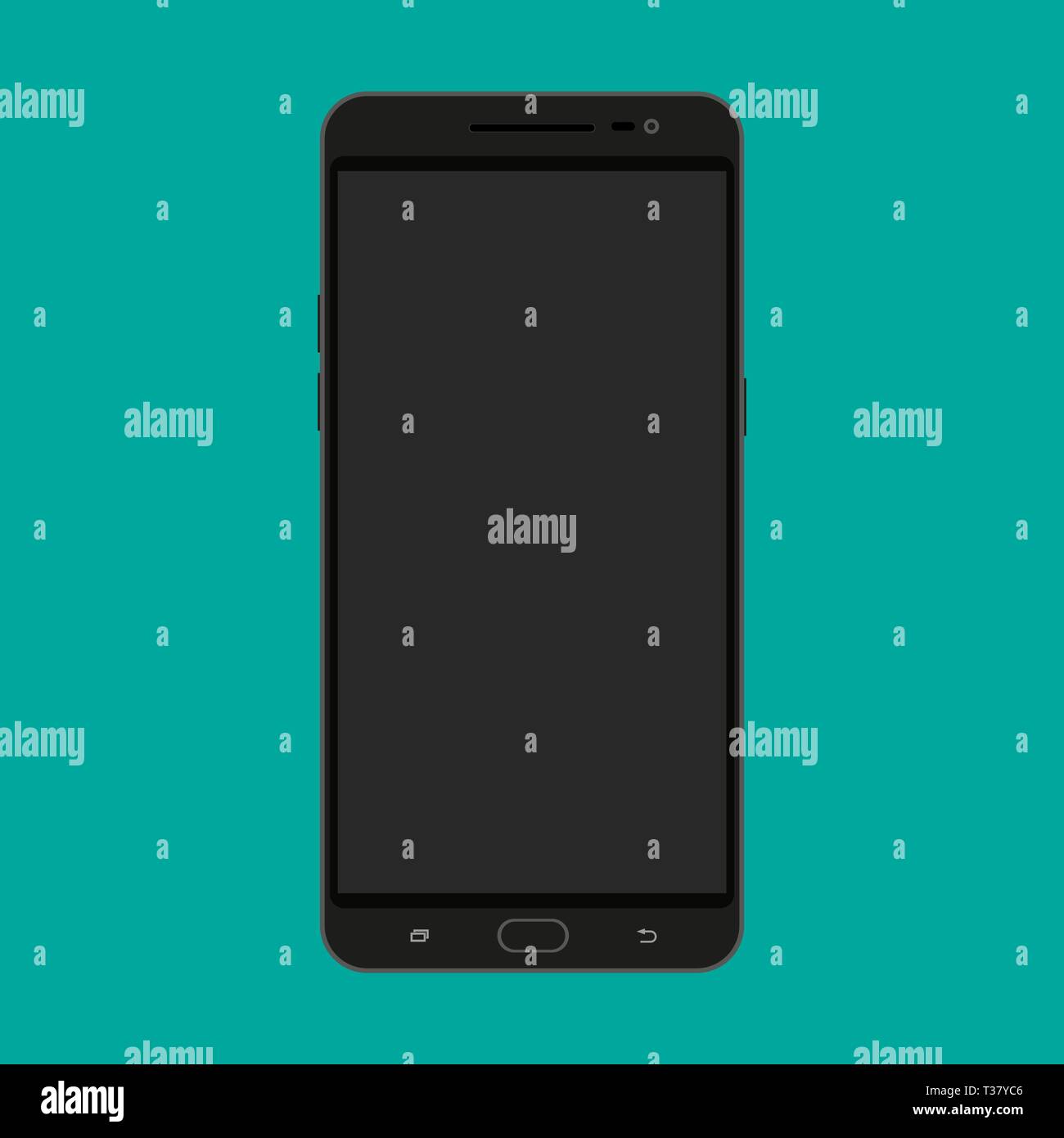 Black modern touch screen smartphone. vector illustration in flat style ...