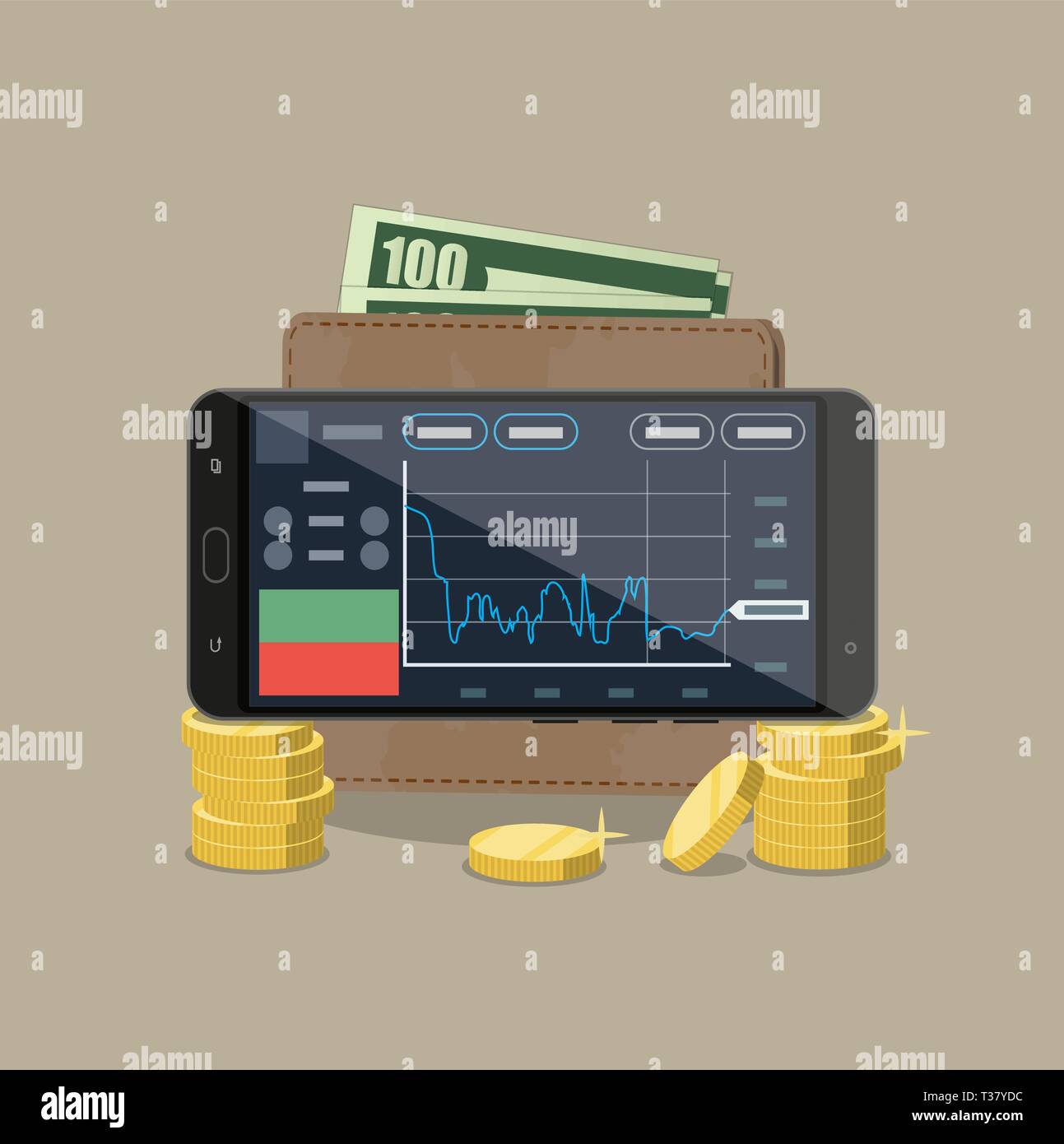 Gold chart and graph and stocks Stock Vector Images - Alamy