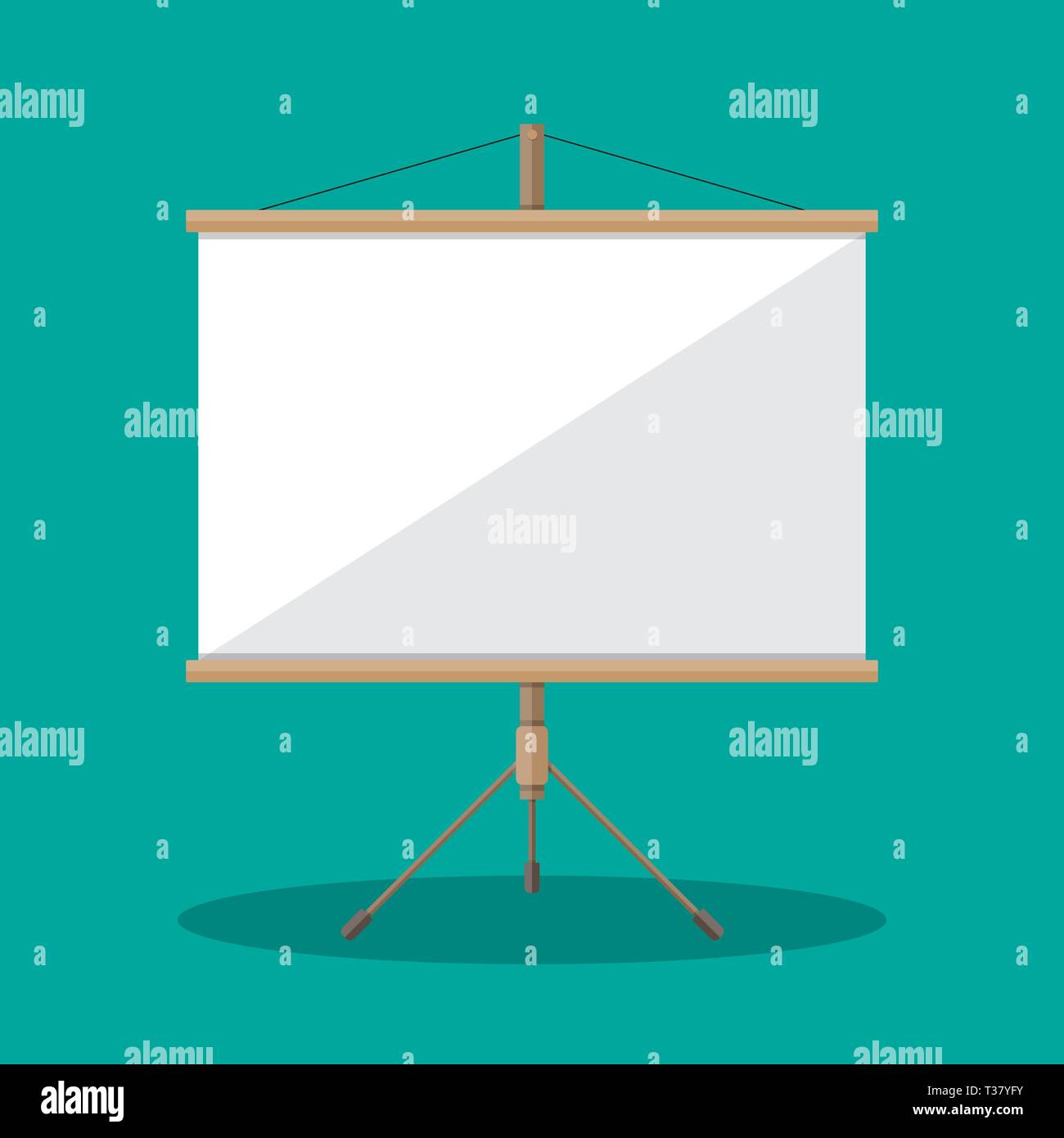 Empty Projection screen, Presentation board, vector illustration in ...
