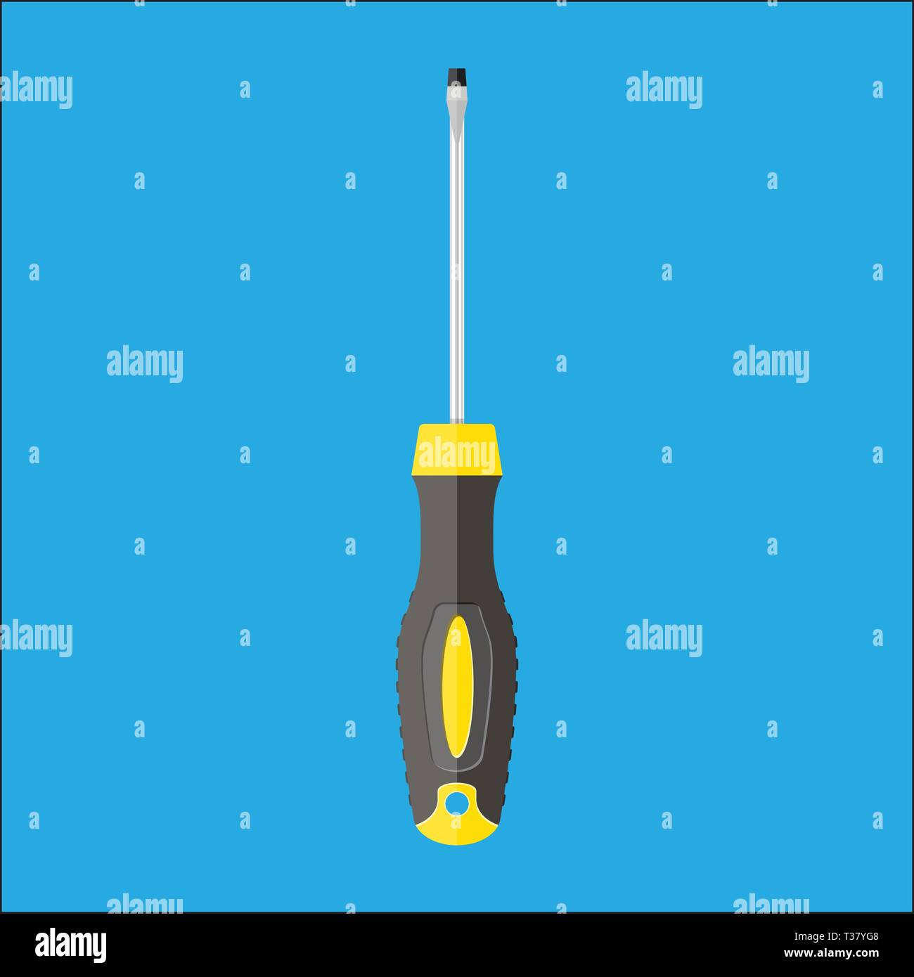 Modern screwdriver with plastic handle. Vector Illustration in flat ...