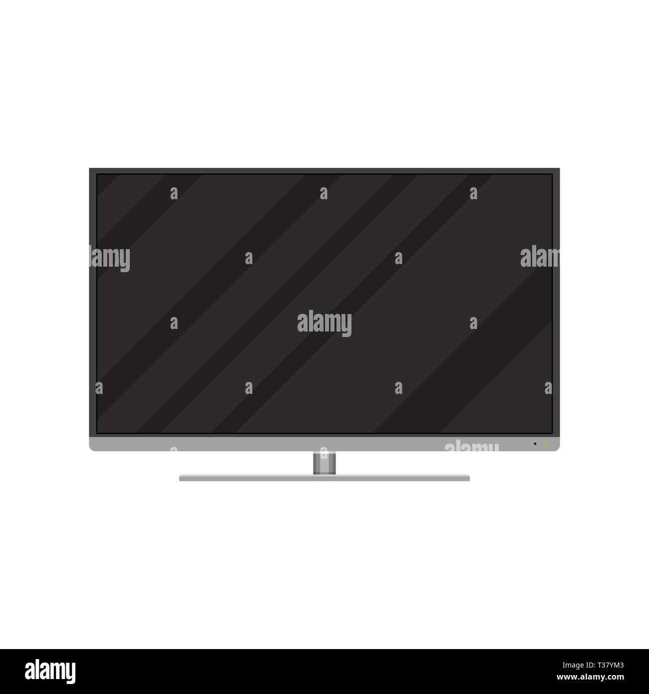 Frontal view of modern widescreen led or lcd tv. vector illustration in ...