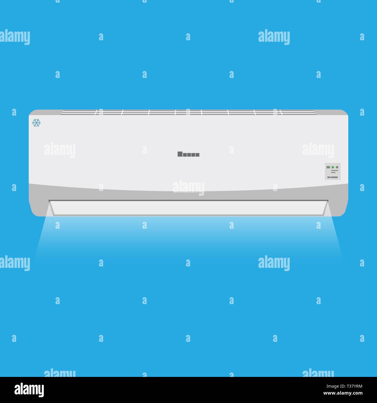 Air conditioner system. internal unit produces cool. vector ...